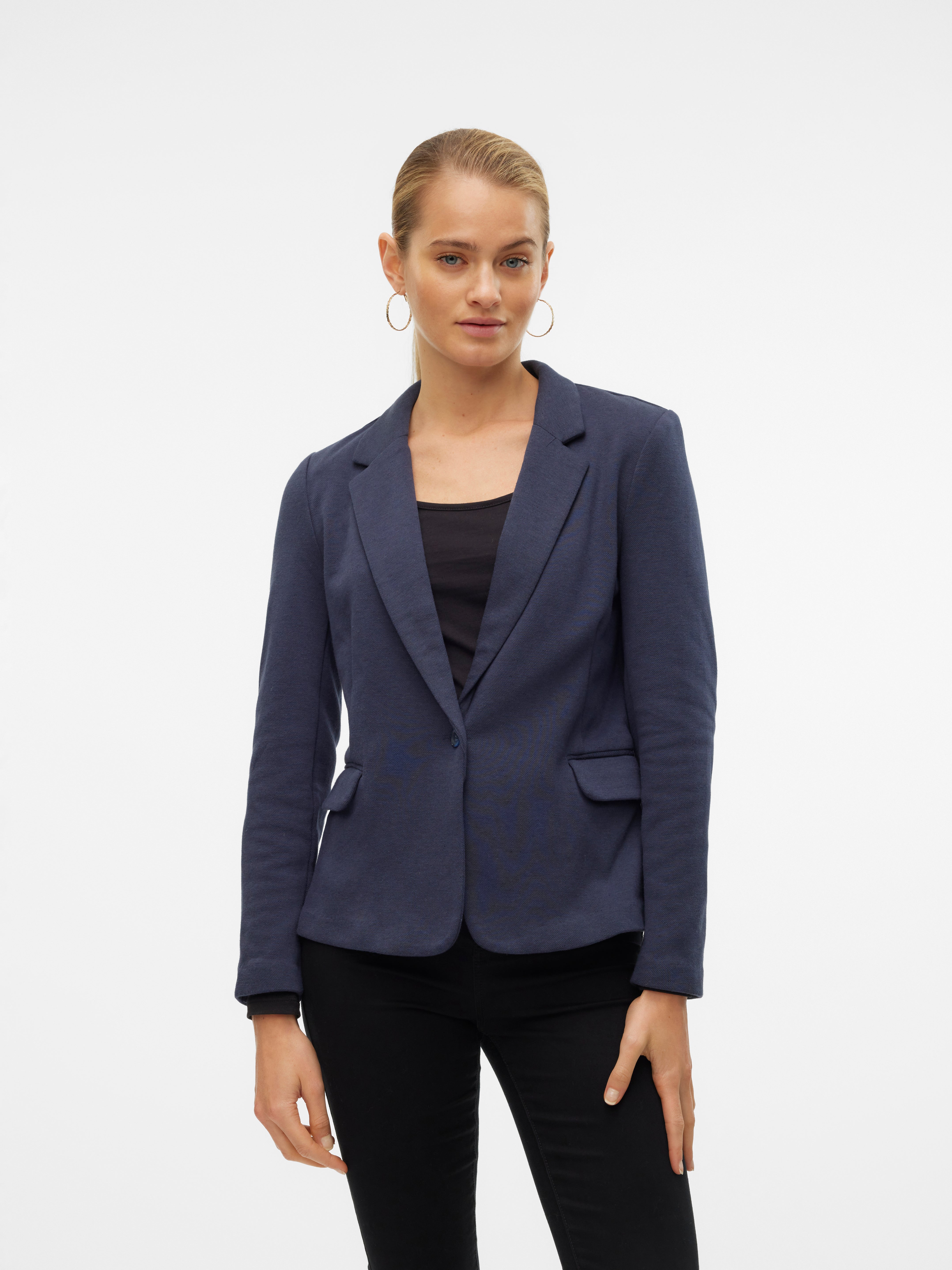Regular Fit Reverse Blazer | Medium Blue | Vero Moda®