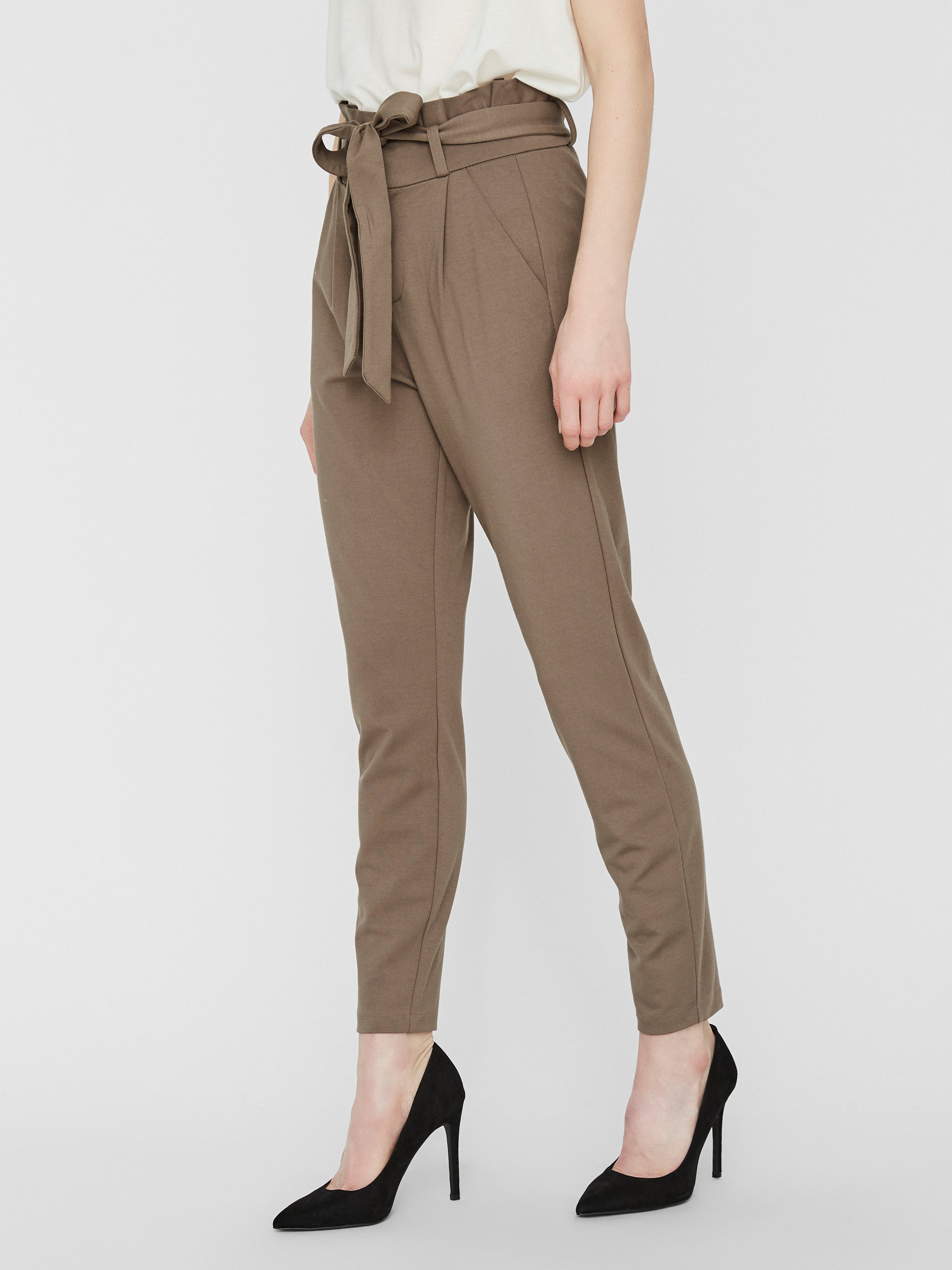 VMEVA High rise Trousers | Dark Grey | Vero Moda®