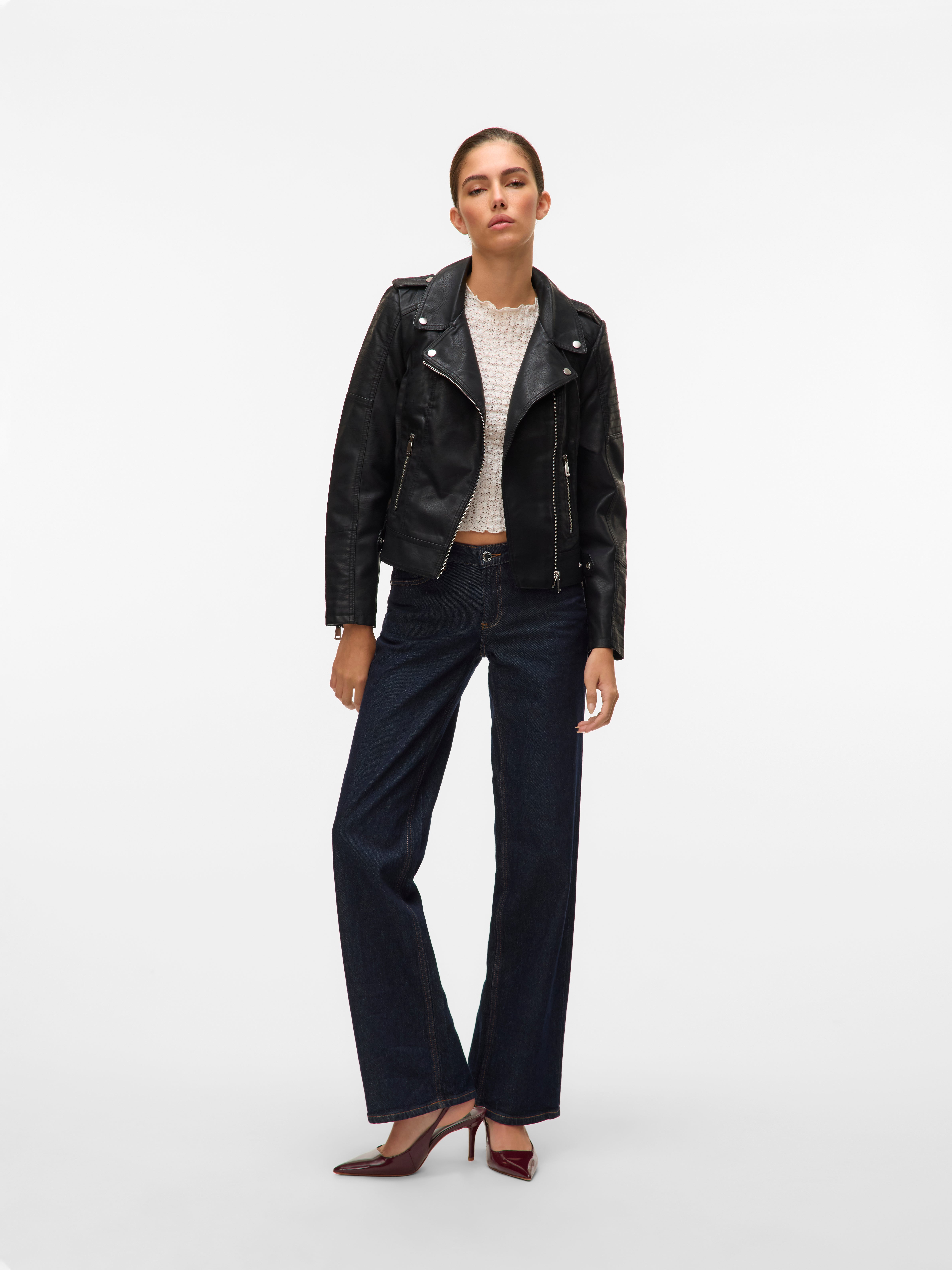 Biker collar Strap detail Jacket | Black | Vero Moda®