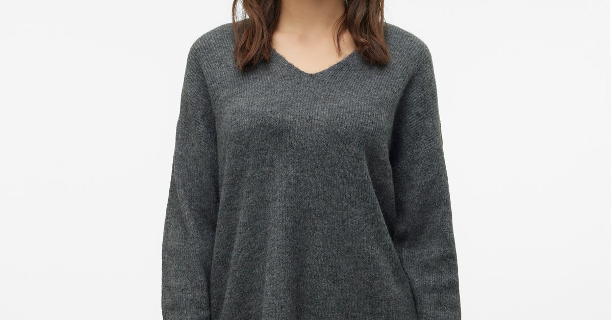 VMCREWLEFILE Pullover | Mittelgrau | Vero Moda®