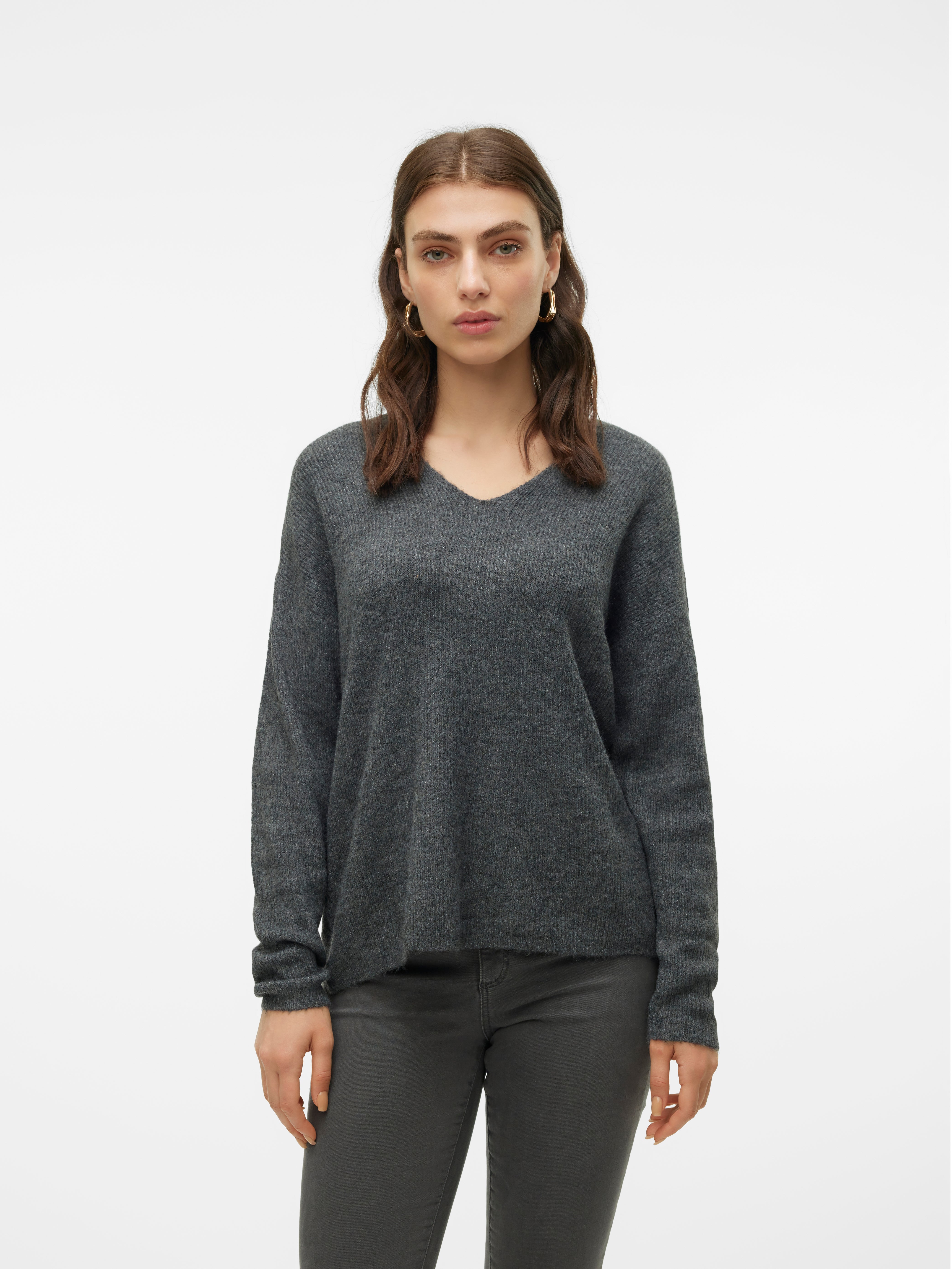 VMCREWLEFILE Pullover | Medium Grey | Vero Moda®