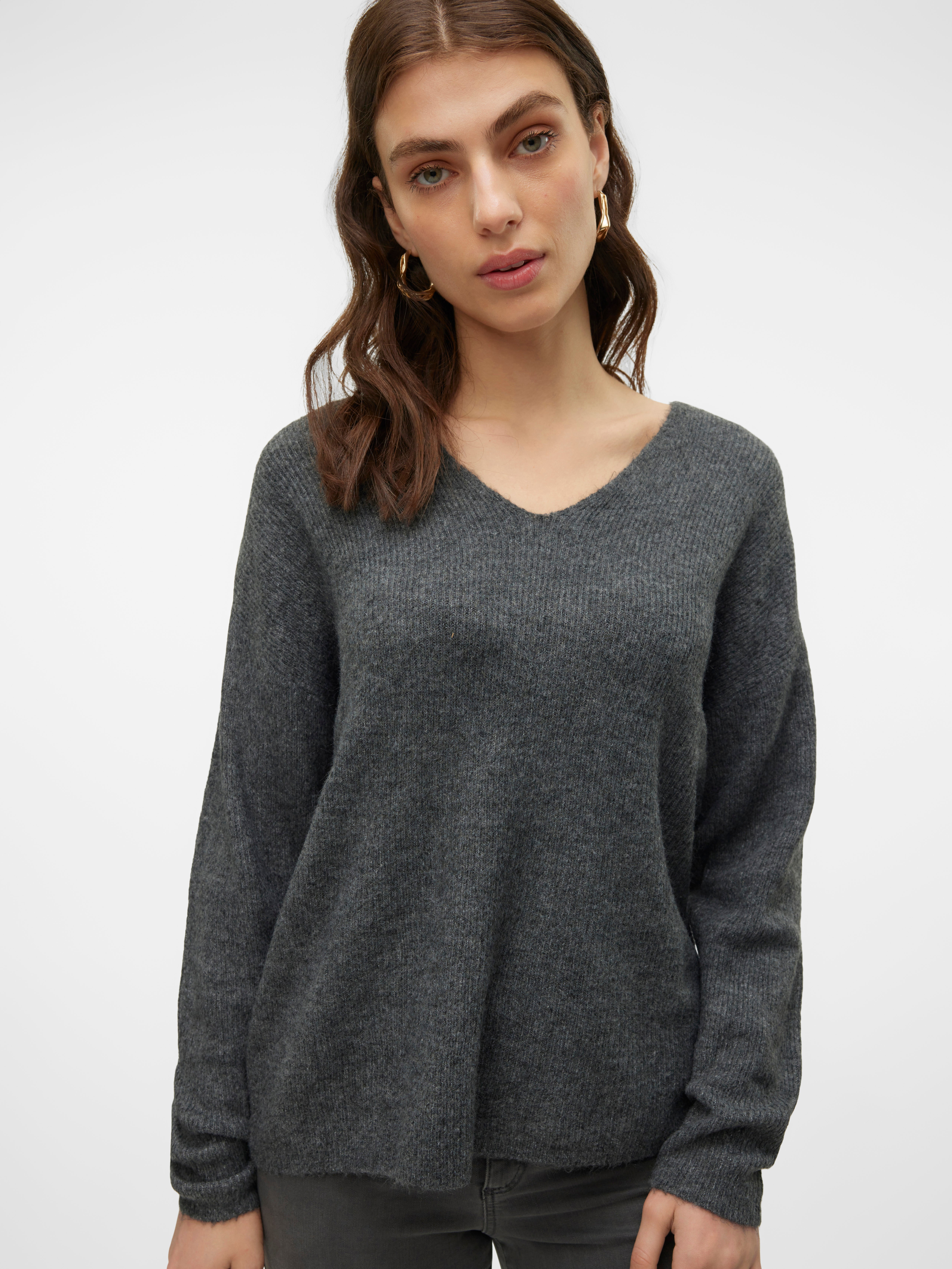 VMCREWLEFILE Pullover | Midden Grijs | Vero Moda®