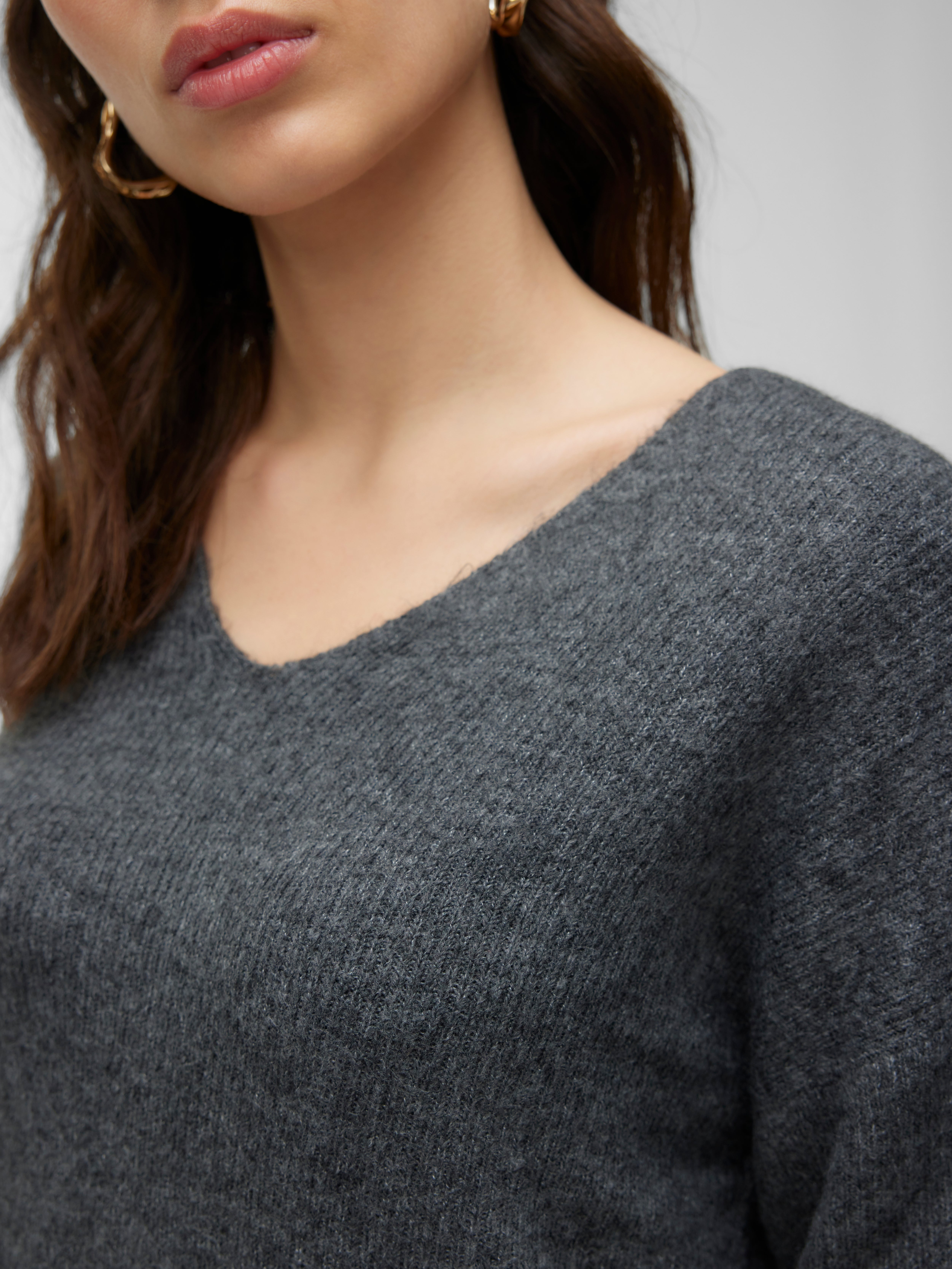 VMCREWLEFILE Pullover | Mittelgrau | Vero Moda®