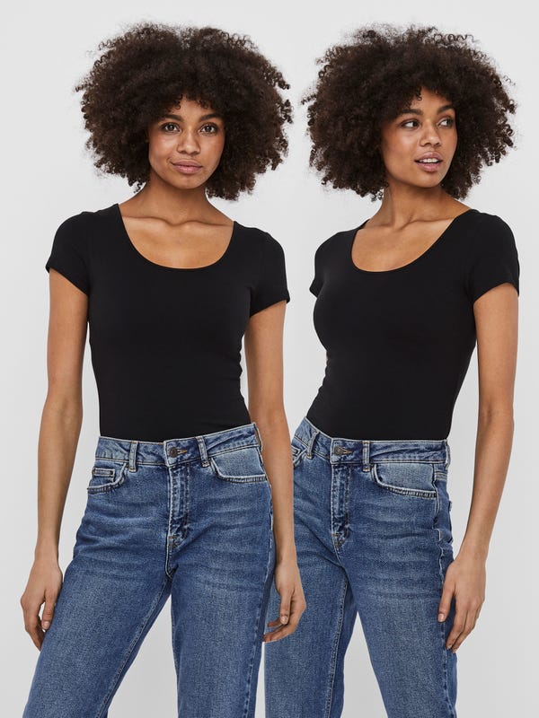 Normal geschnitten Rundhals Tief angesetzte Schulter T-Shirt | Dark ...