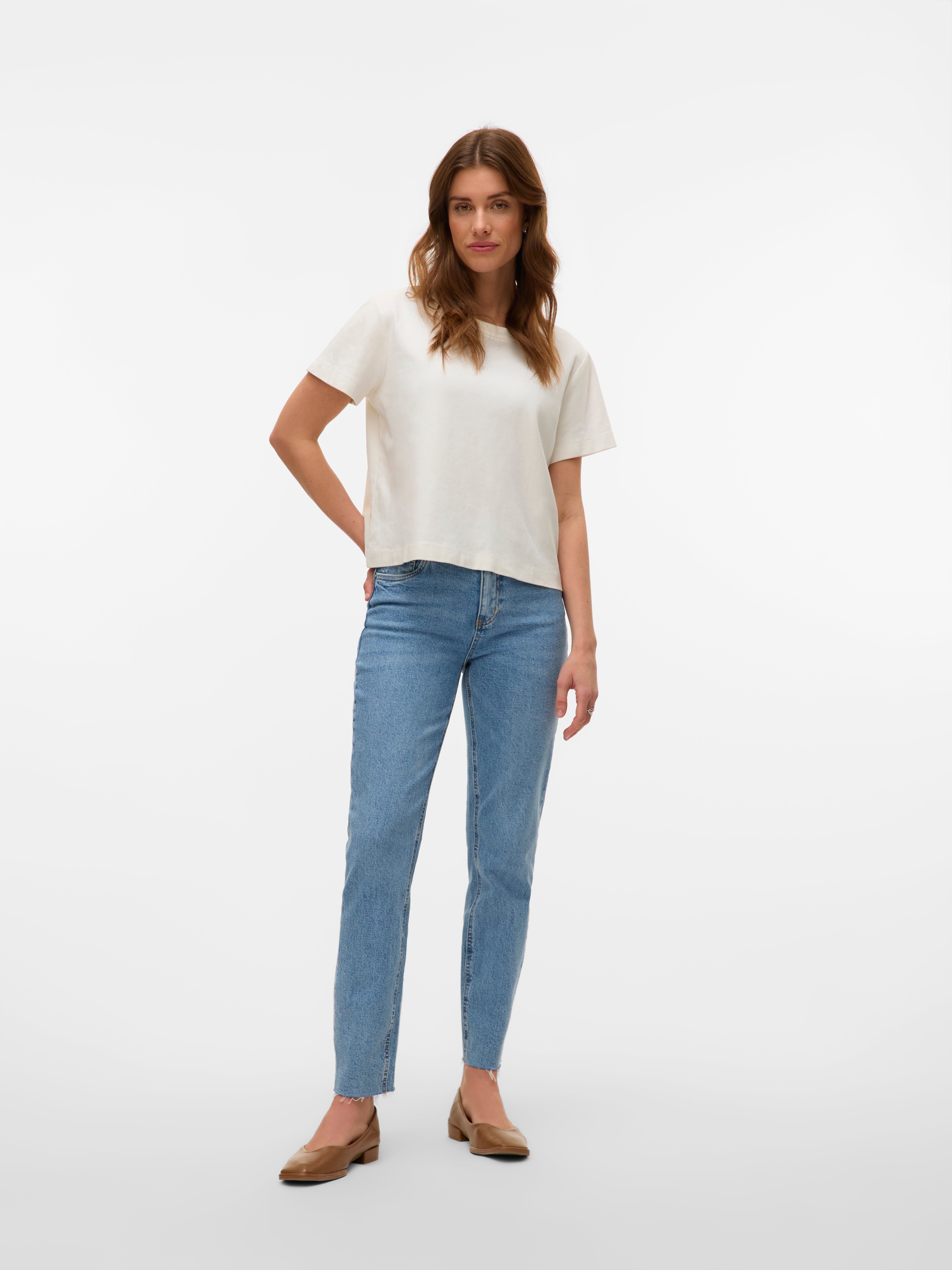 VMBRENDA Høyt snitt Straight Fit Jeans | Lys blå | Vero Moda®