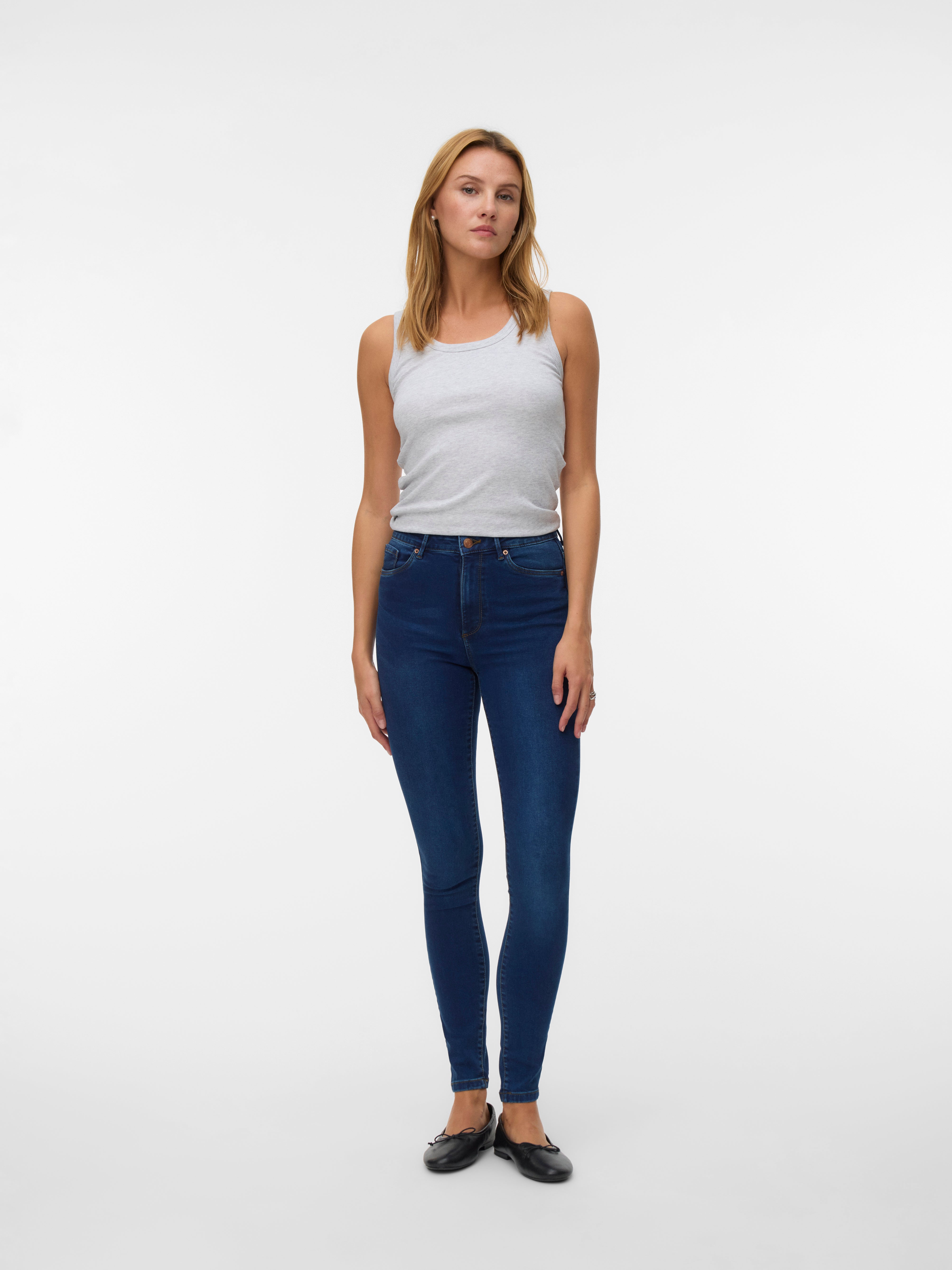 VMSOPHIA High rise Slim Fit Jeans | Dark Blue | Vero Moda®