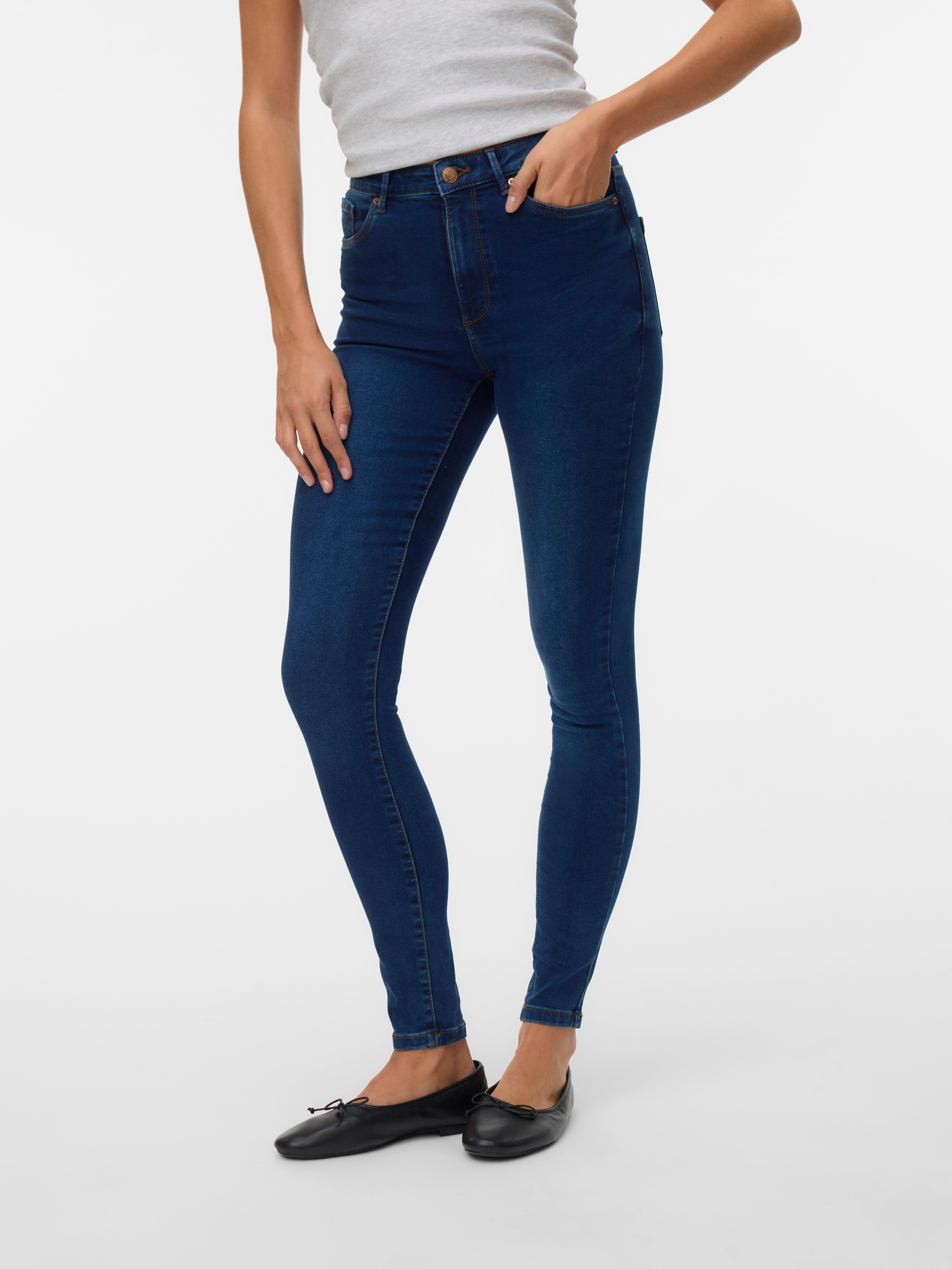 VMSOPHIA High rise Slim Fit Jeans | Dark Blue | Vero Moda®