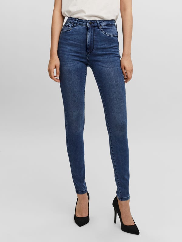 Slim Fit High rise Jeans | Medium Blue | Vero Moda®