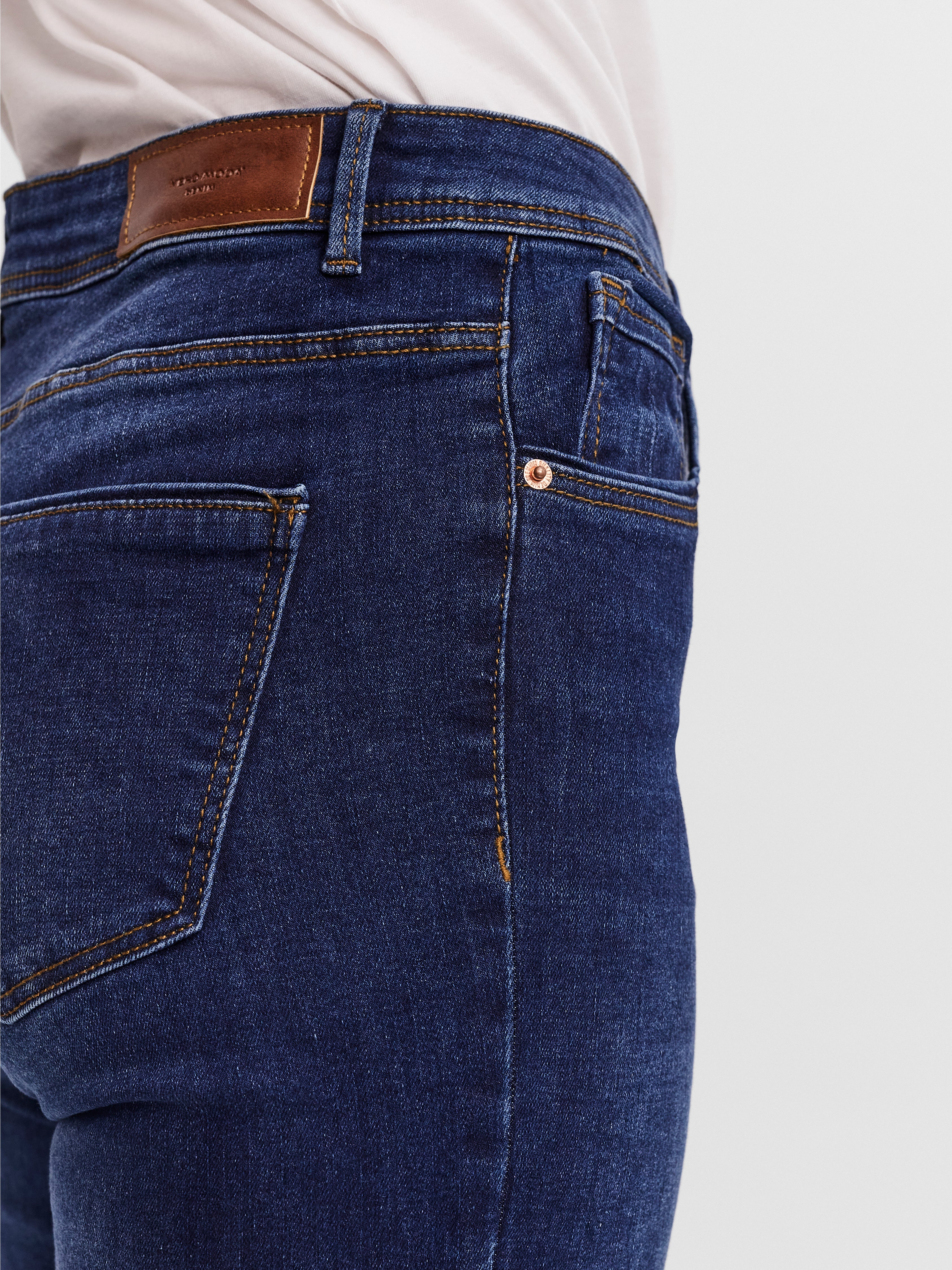 VMTANYA Middels høyt snitt Skinny Fit Jeans | Mørk blå | Vero Moda®