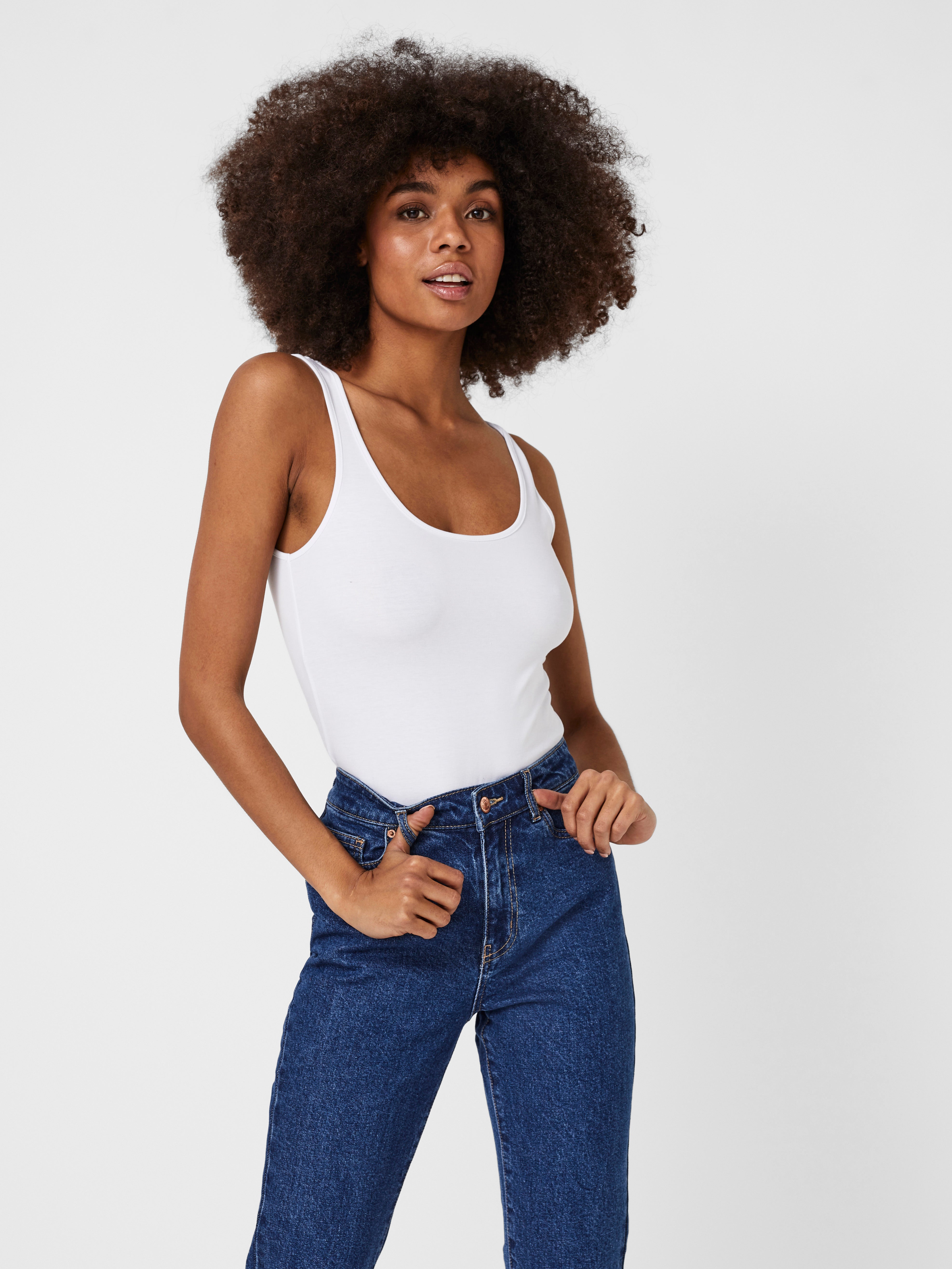 Normal geschnitten U-Ausschnitt Tank-Top | Weiß | Vero Moda®