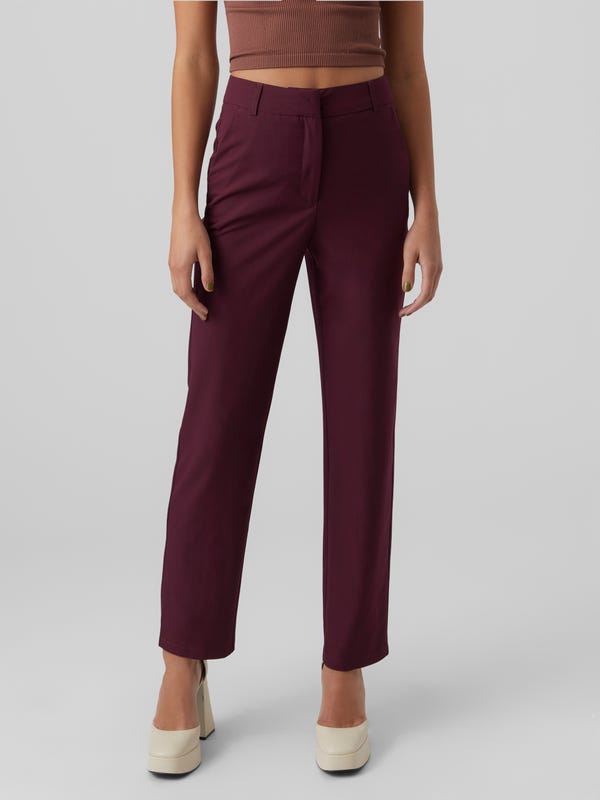 Tapered Fit High rise Trousers | Light Brown | Vero Moda®
