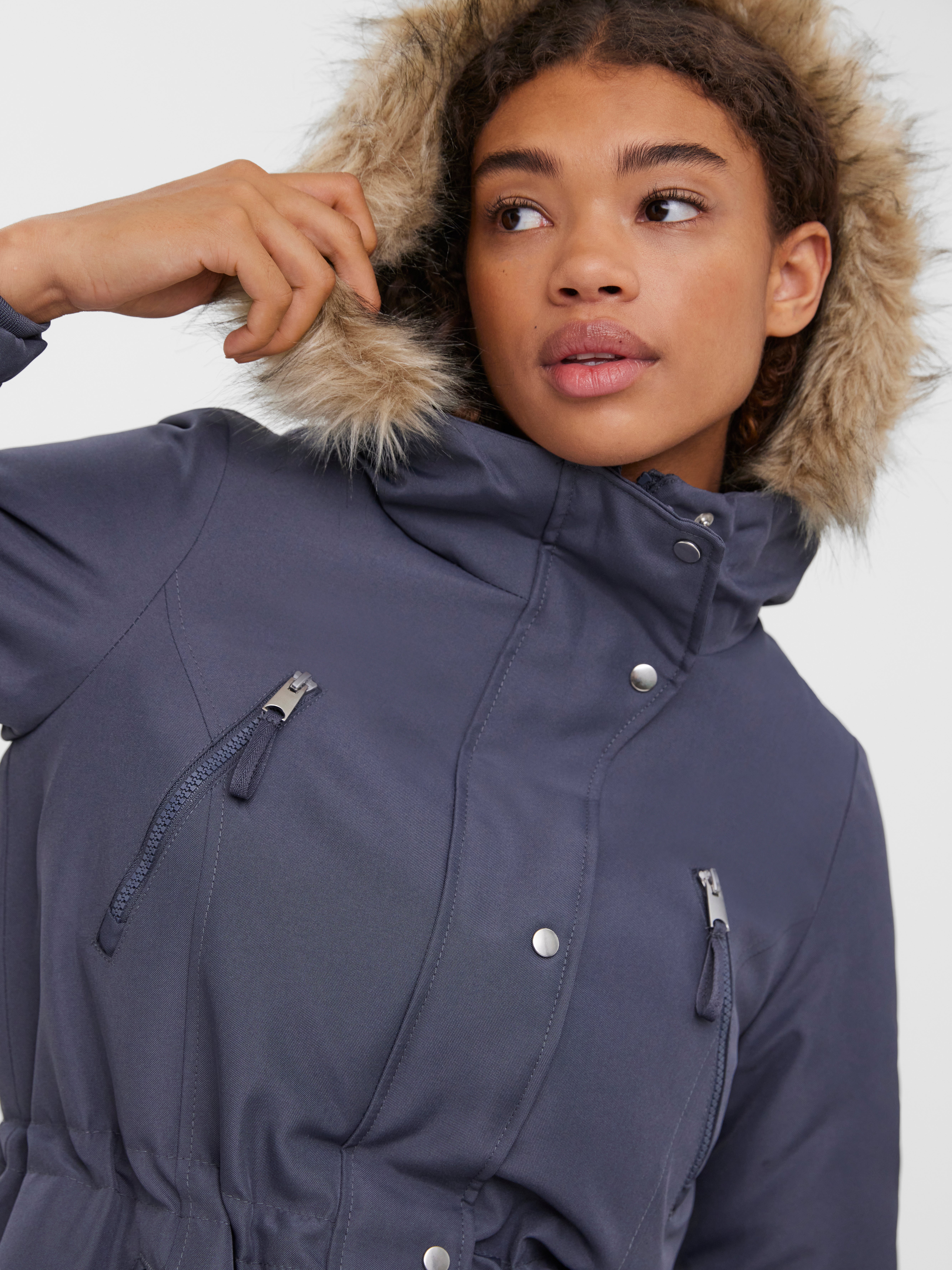 Hood Storm cuffs Coat | Medium Blue | Vero Moda®