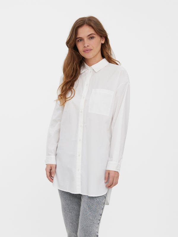 Camisas Corte regular Cuello de banda | Black | Vero Moda®