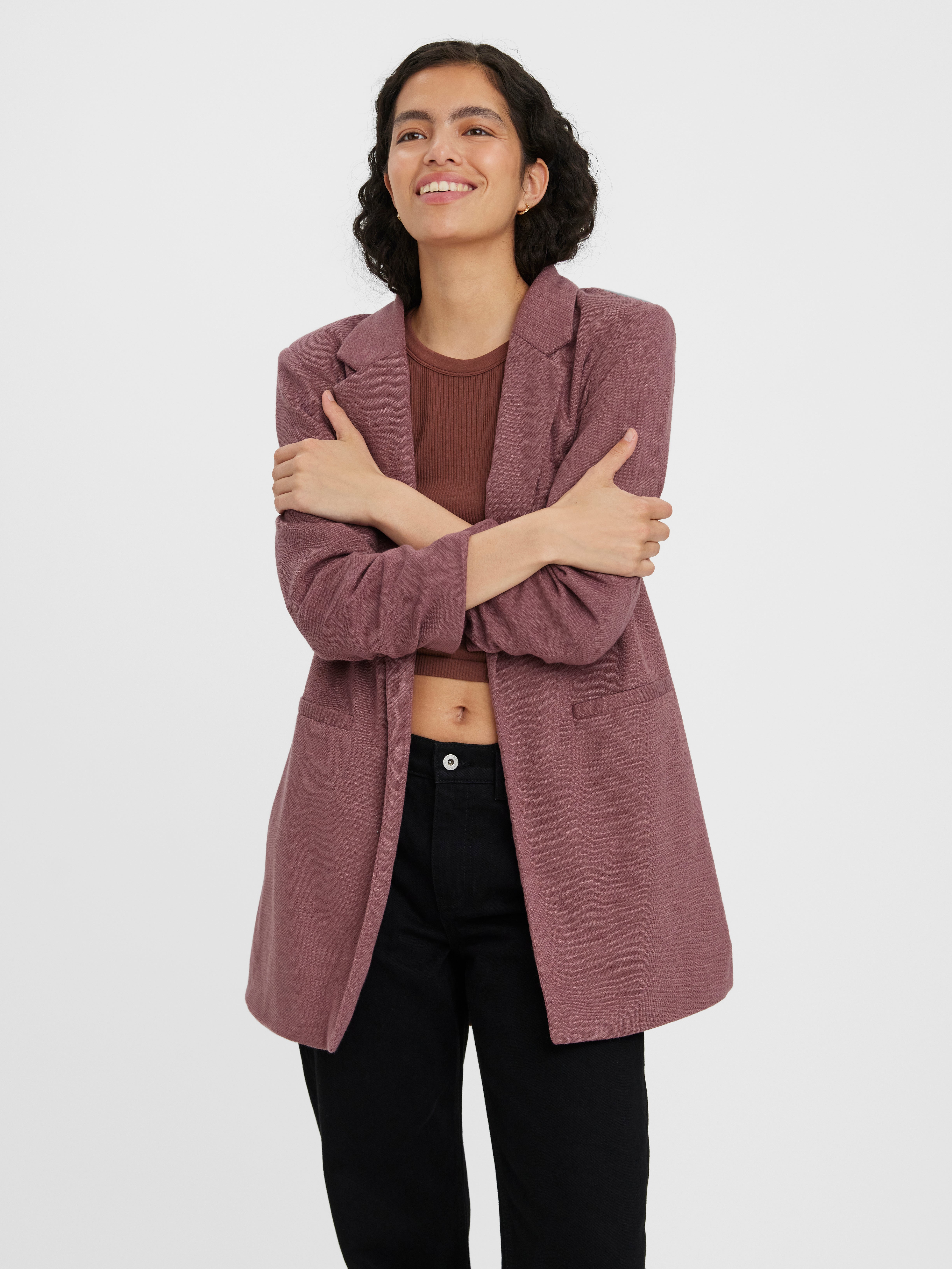 Box Fit Reverse Blazer | Black | Vero Moda®