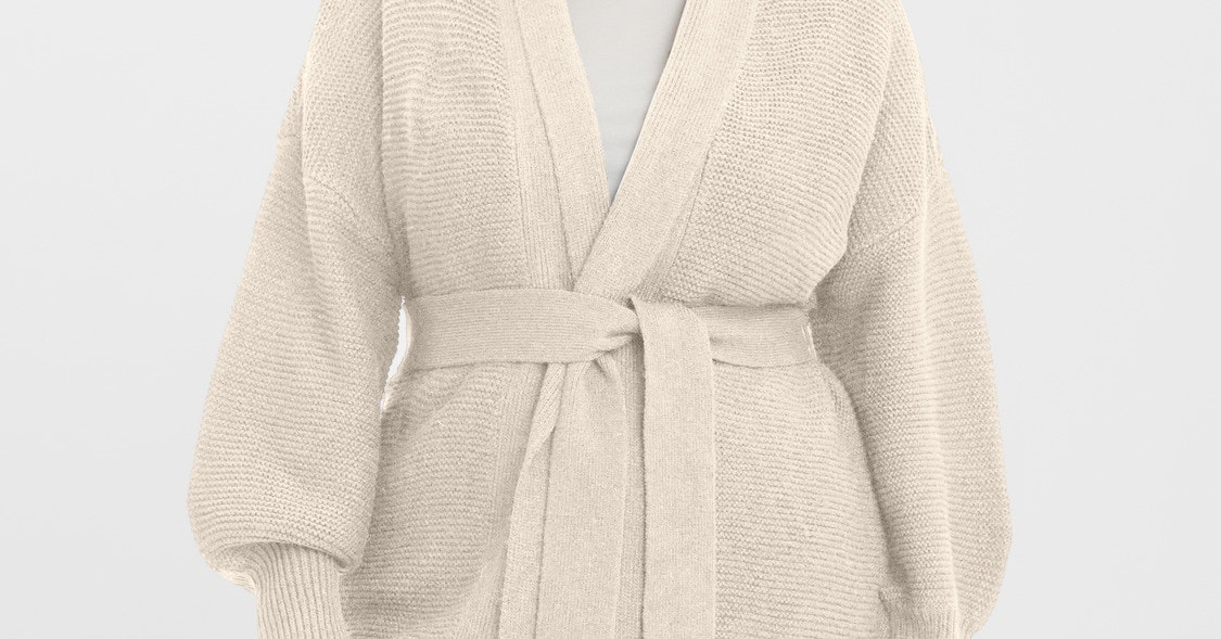 Shawl Curve Dropped shoulders Knit Cardigan | Light Grey | Vero Moda®
