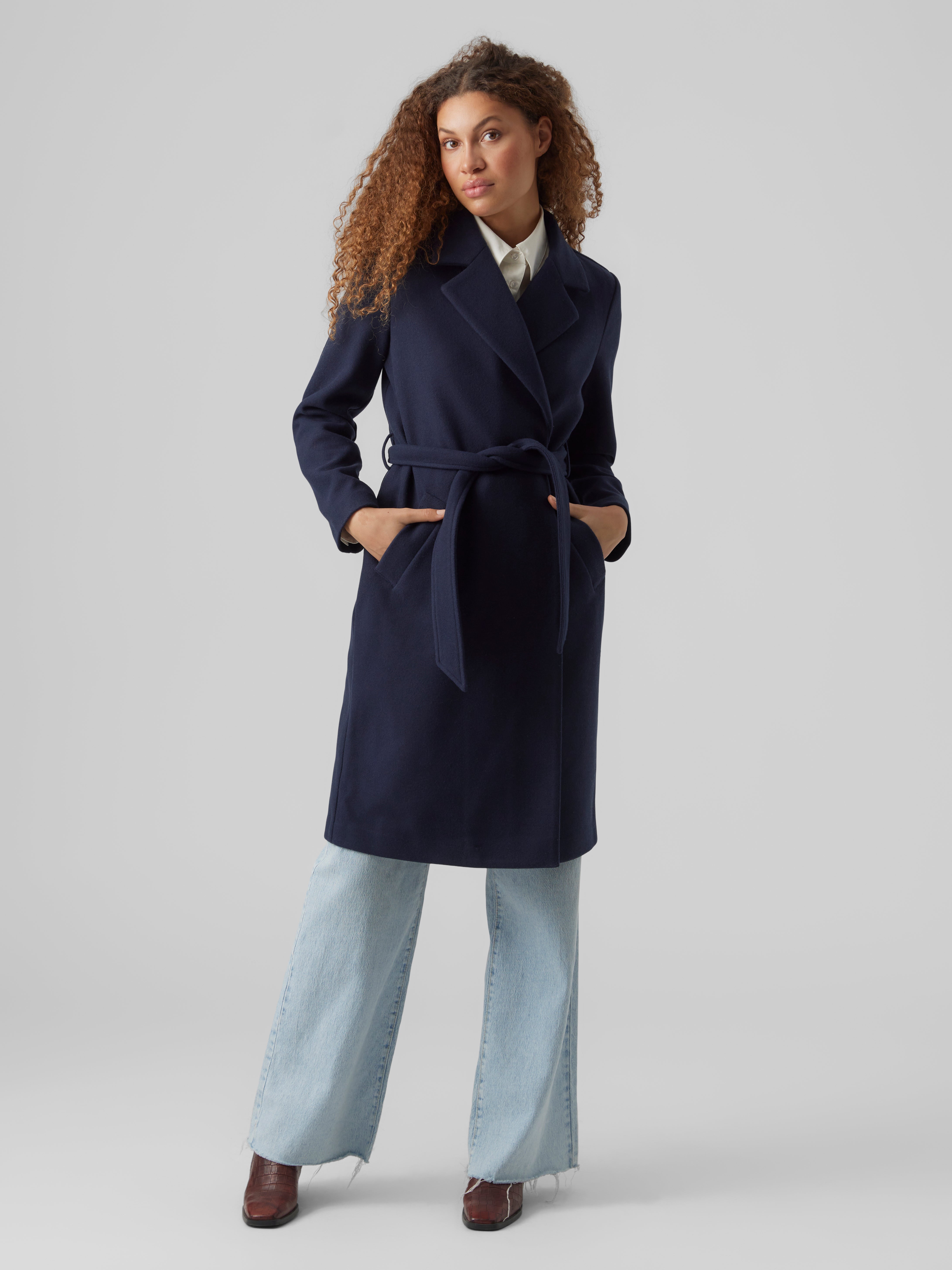 Hette Curve Ribbemansjetter Normale ermer Frakk | Sort | Vero Moda®