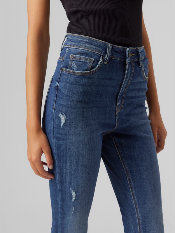 Skinny Fit Hög midja Jeans | Black | Vero Moda®