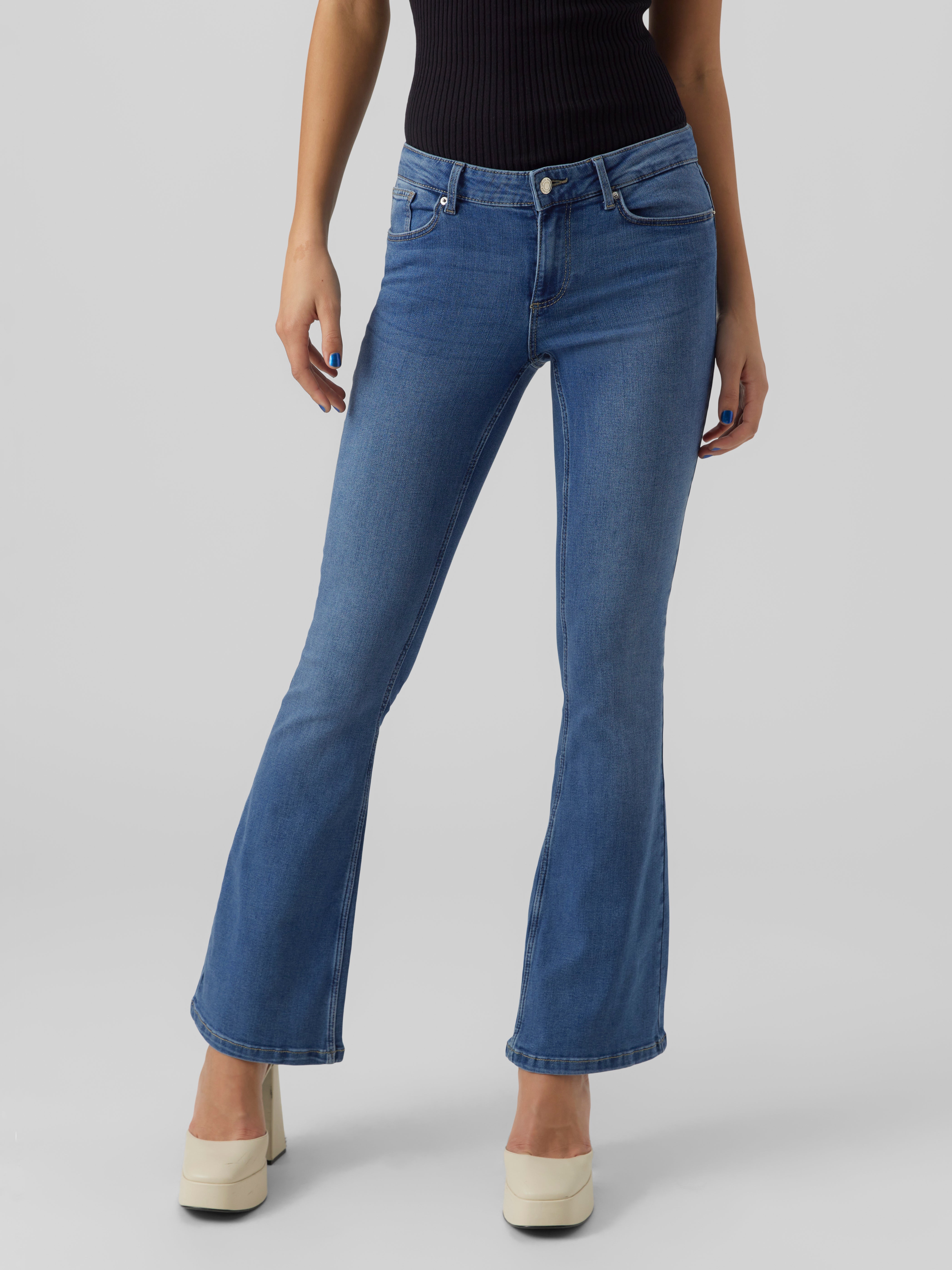 Mom fit High rise Jeans | Midden Blauw | Vero Moda®