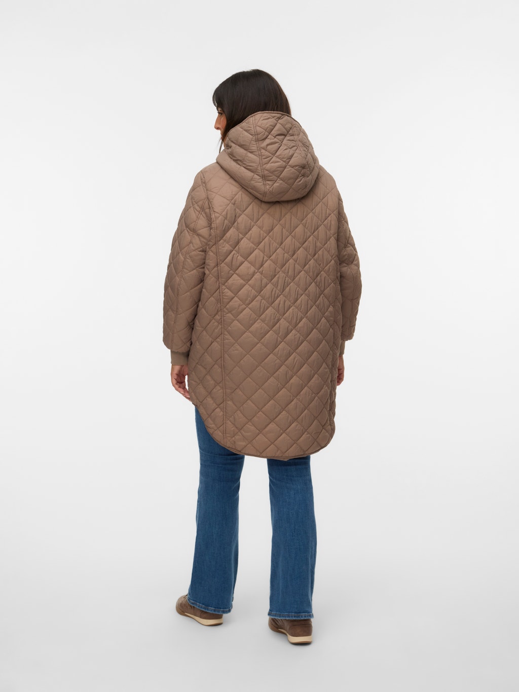 Hood Curve Ribbed cuffs Regular sleeves Coat | Light Brown | Vero Moda®