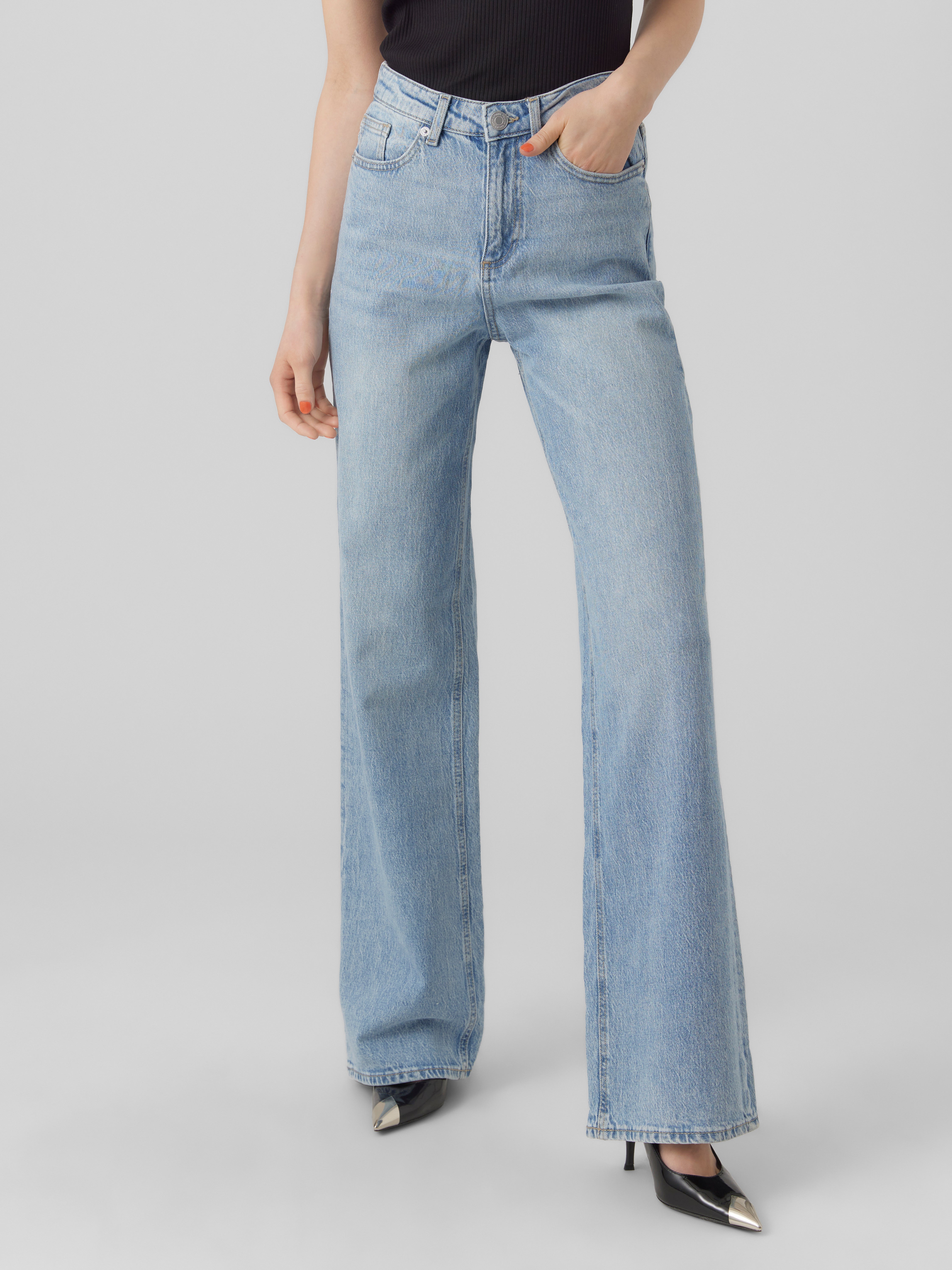 Wide Leg Fit High rise Jeans | Light Blue | Vero Moda®