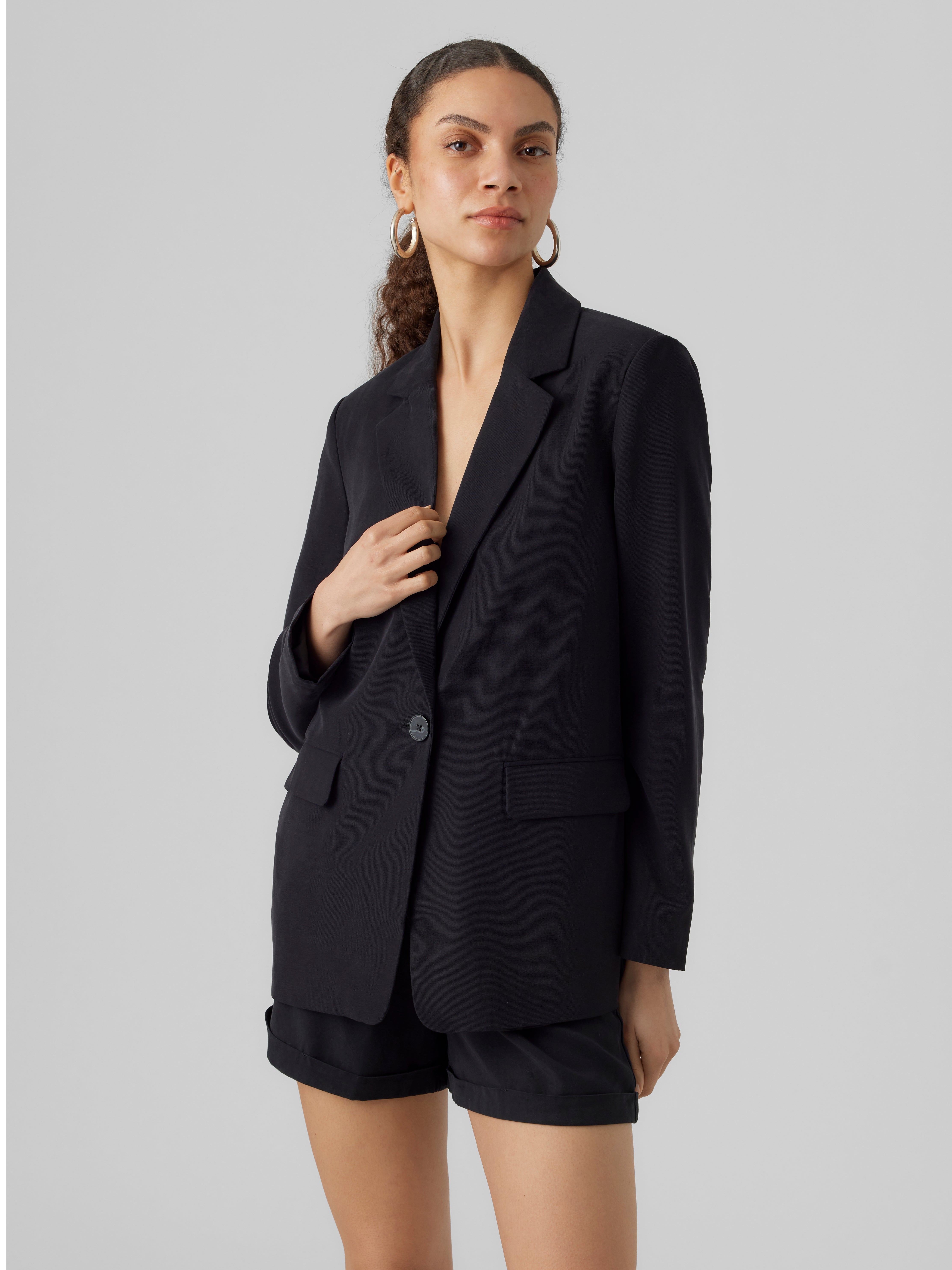 Box Fit Reverse Blazer | Black | Vero Moda®
