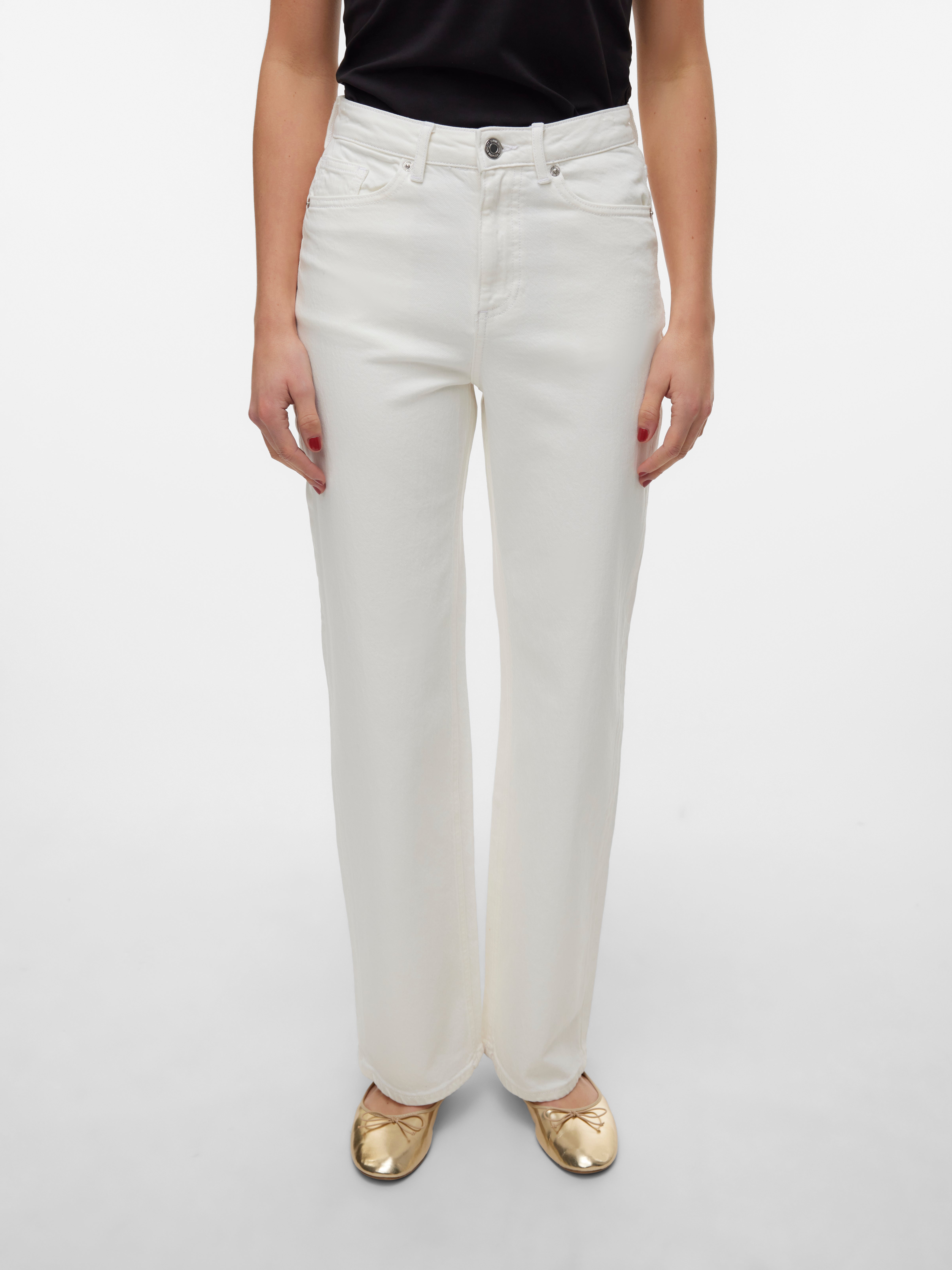 VMTESSA High rise Wide Fit Jeans | White | Vero Moda®