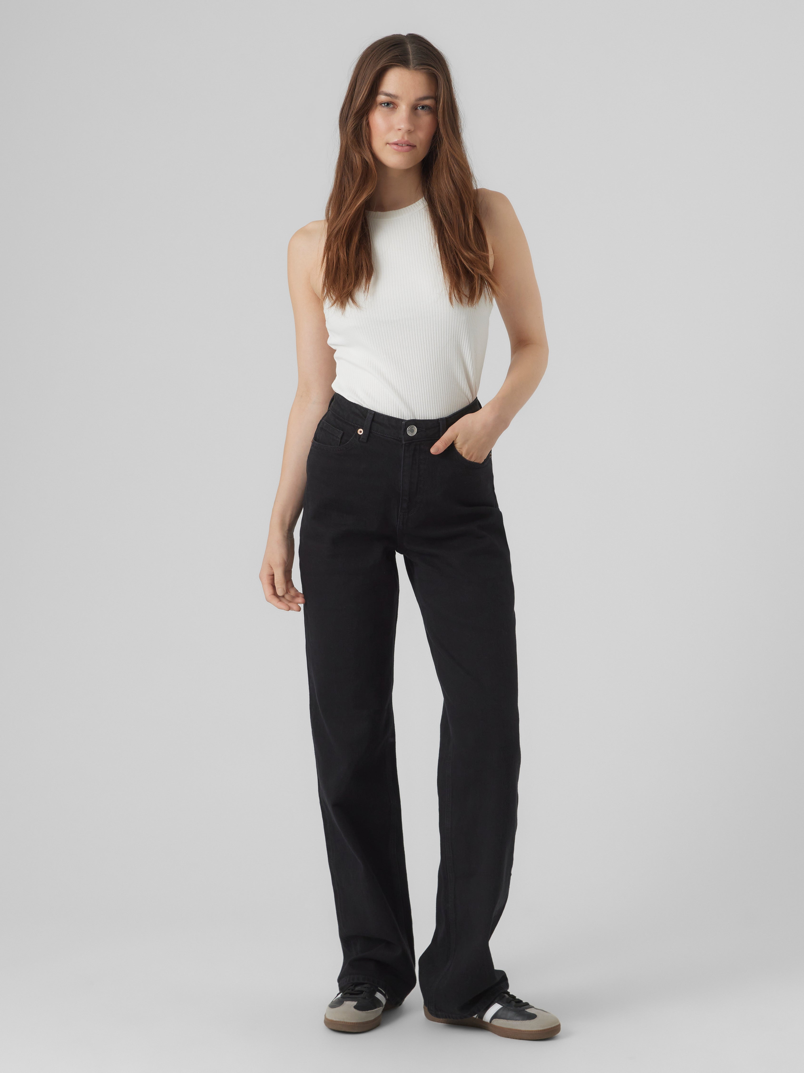 VMTESSA High rise Wide Fit Jeans | Black | Vero Moda®