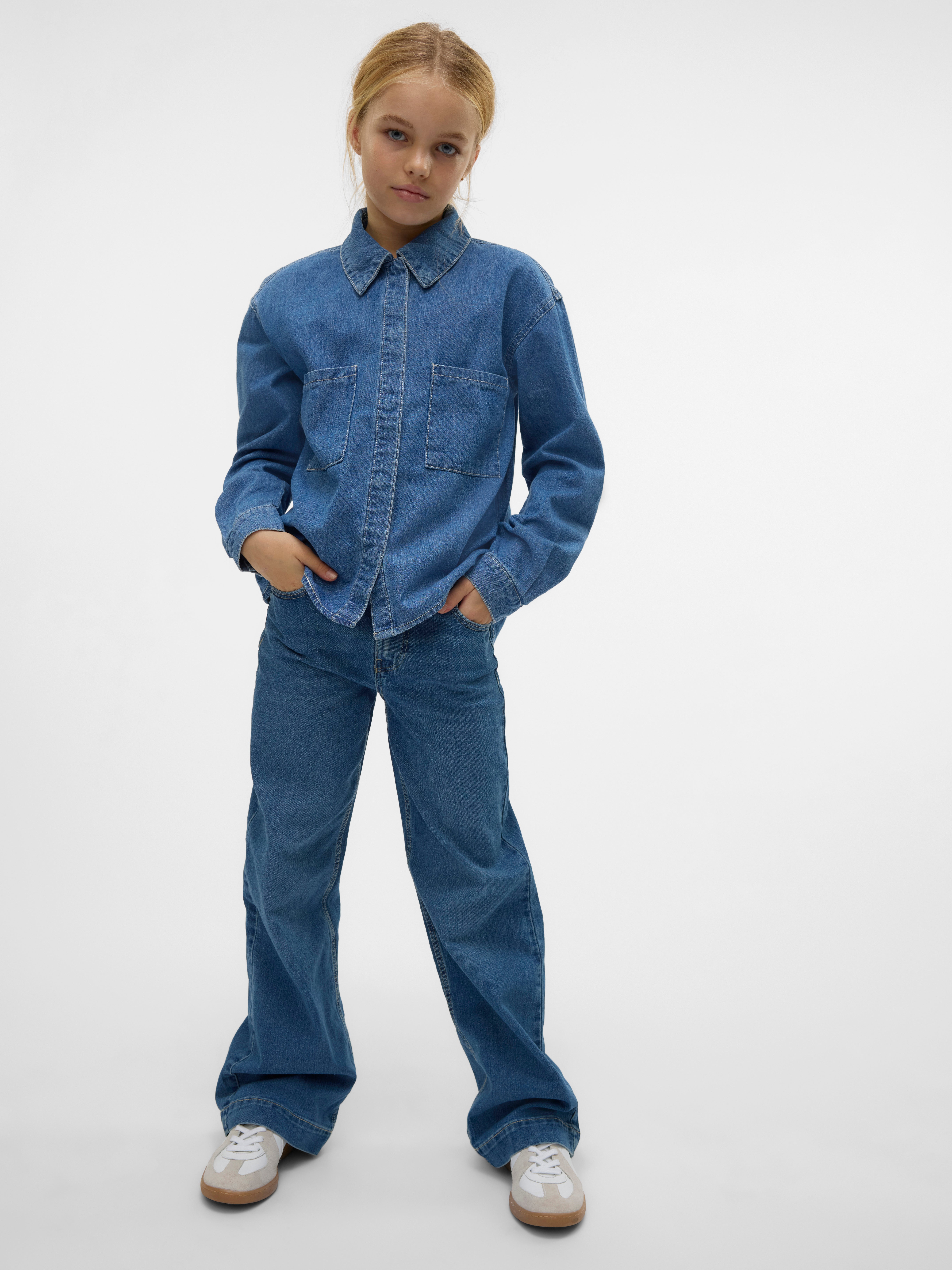 VMDAISY Hög midja Vid passform Jeans | Mellanblå | Vero Moda®
