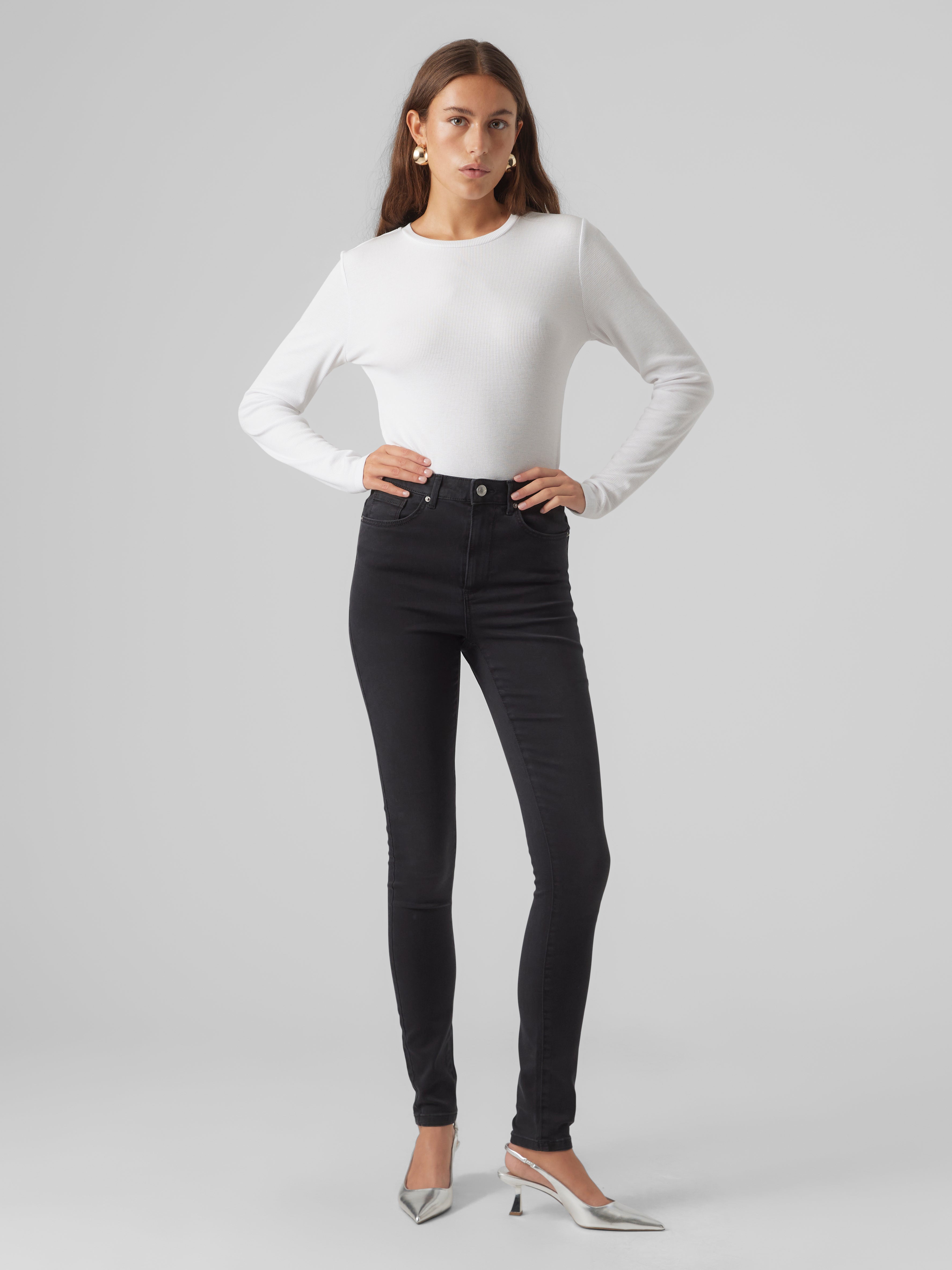 VMSOPHIA High rise Slim fit Jeans | Donkergrijs | Vero Moda®