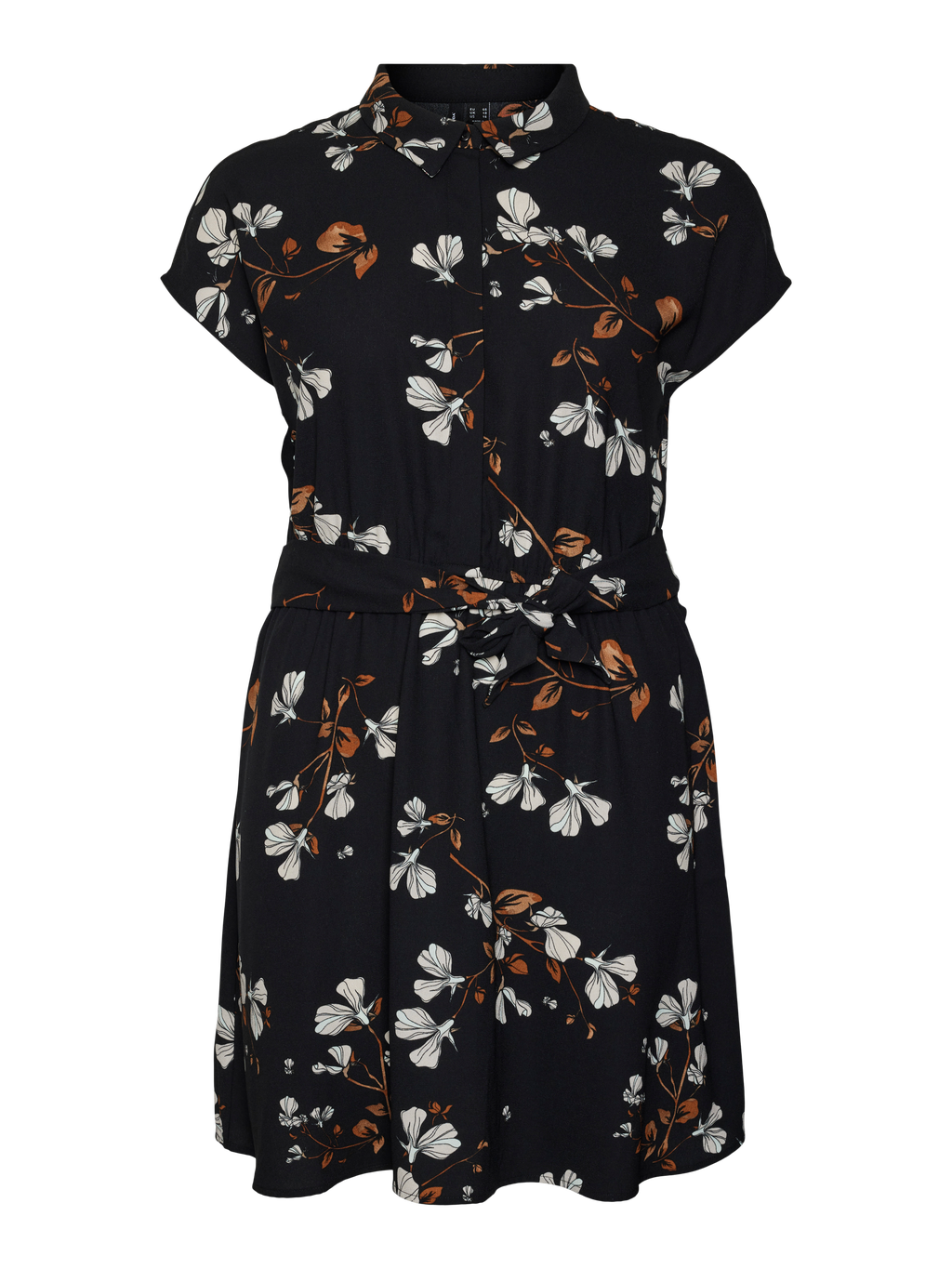 Regular Fit Shirt Collar Curve Short Dress Black Vero Moda regular-fit-shirt-collar-curve-short-dress-black-vero-moda