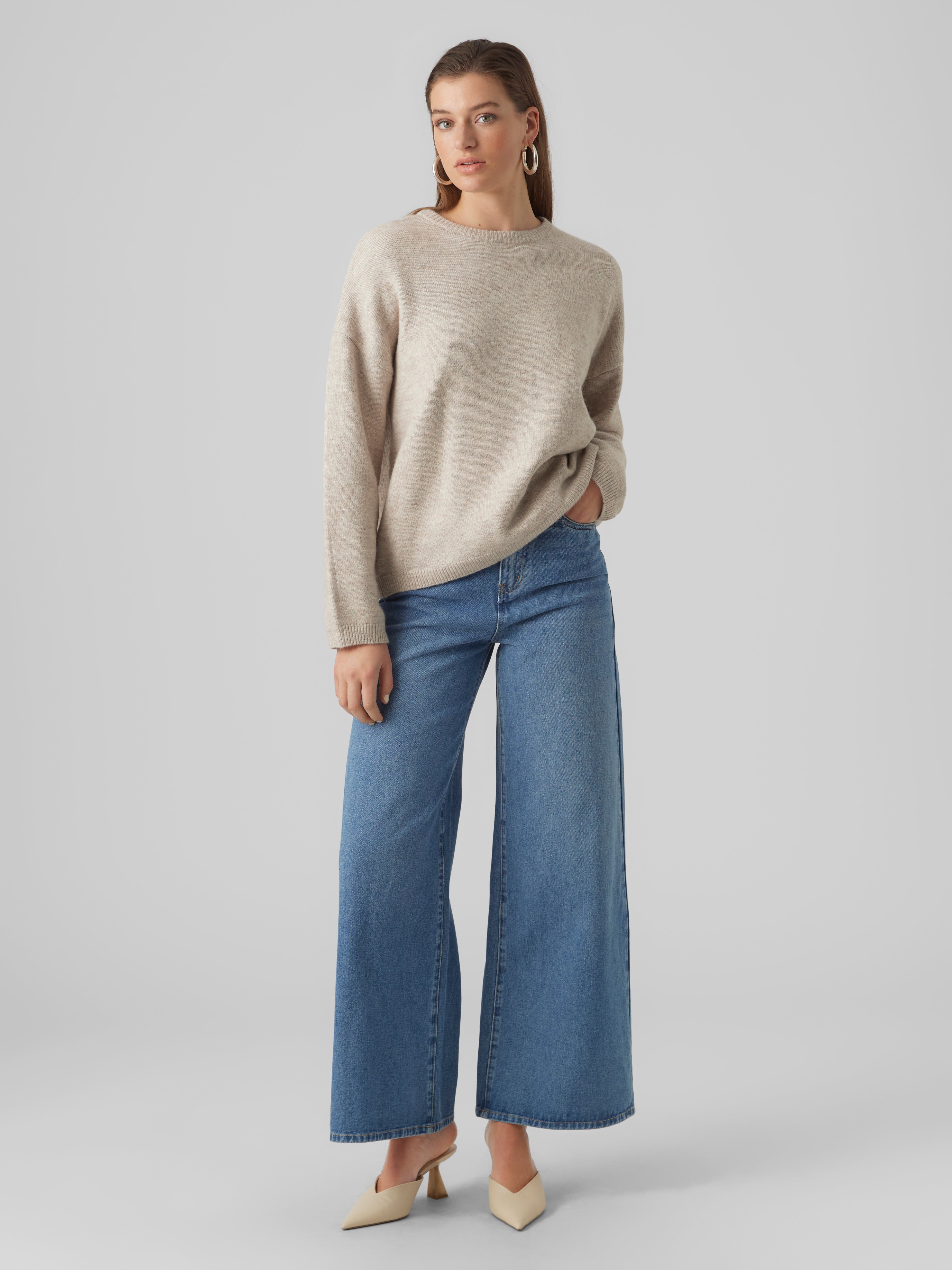 Strikkegenser | Medium grå | Vero Moda®