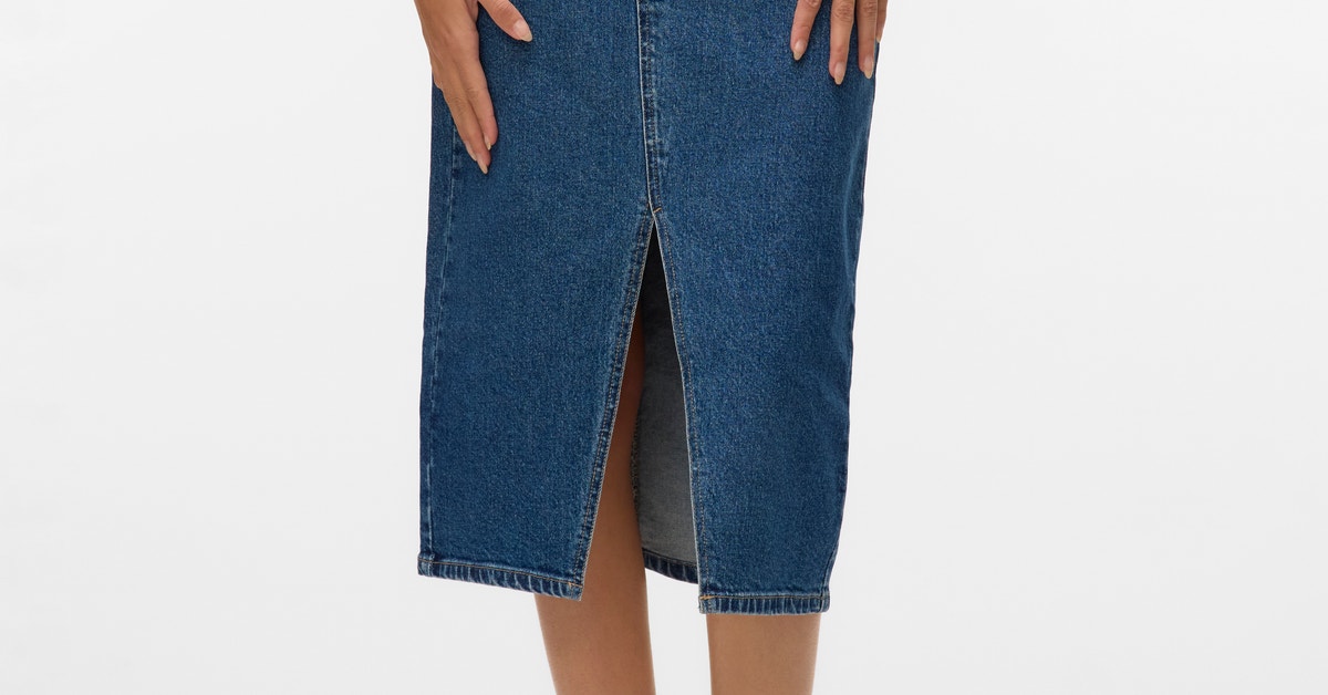 Vmveri High Waist Long Skirt Medium Blue Vero Moda®