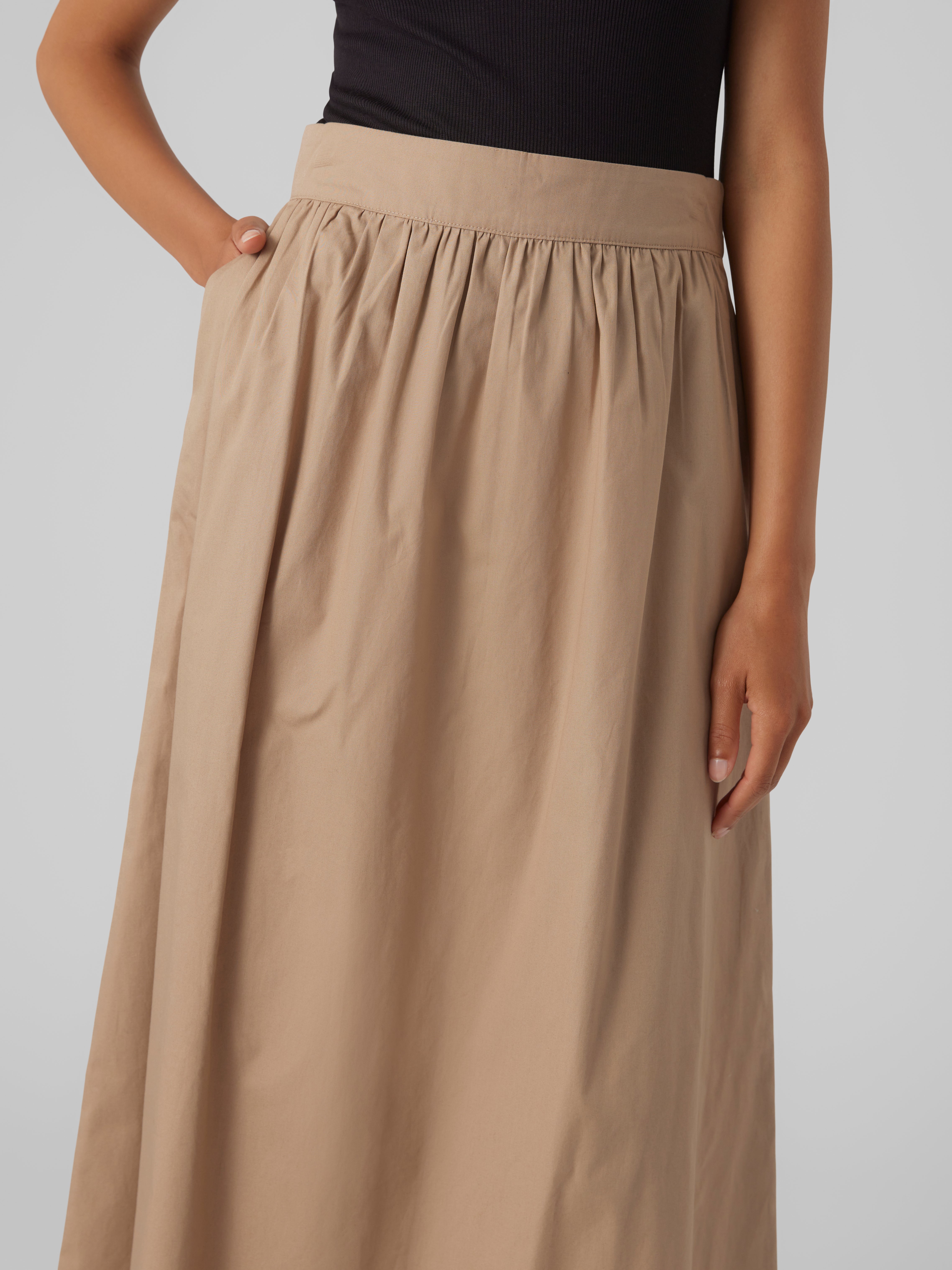 VMCILLA Long Skirt | Light Brown | Vero Moda®