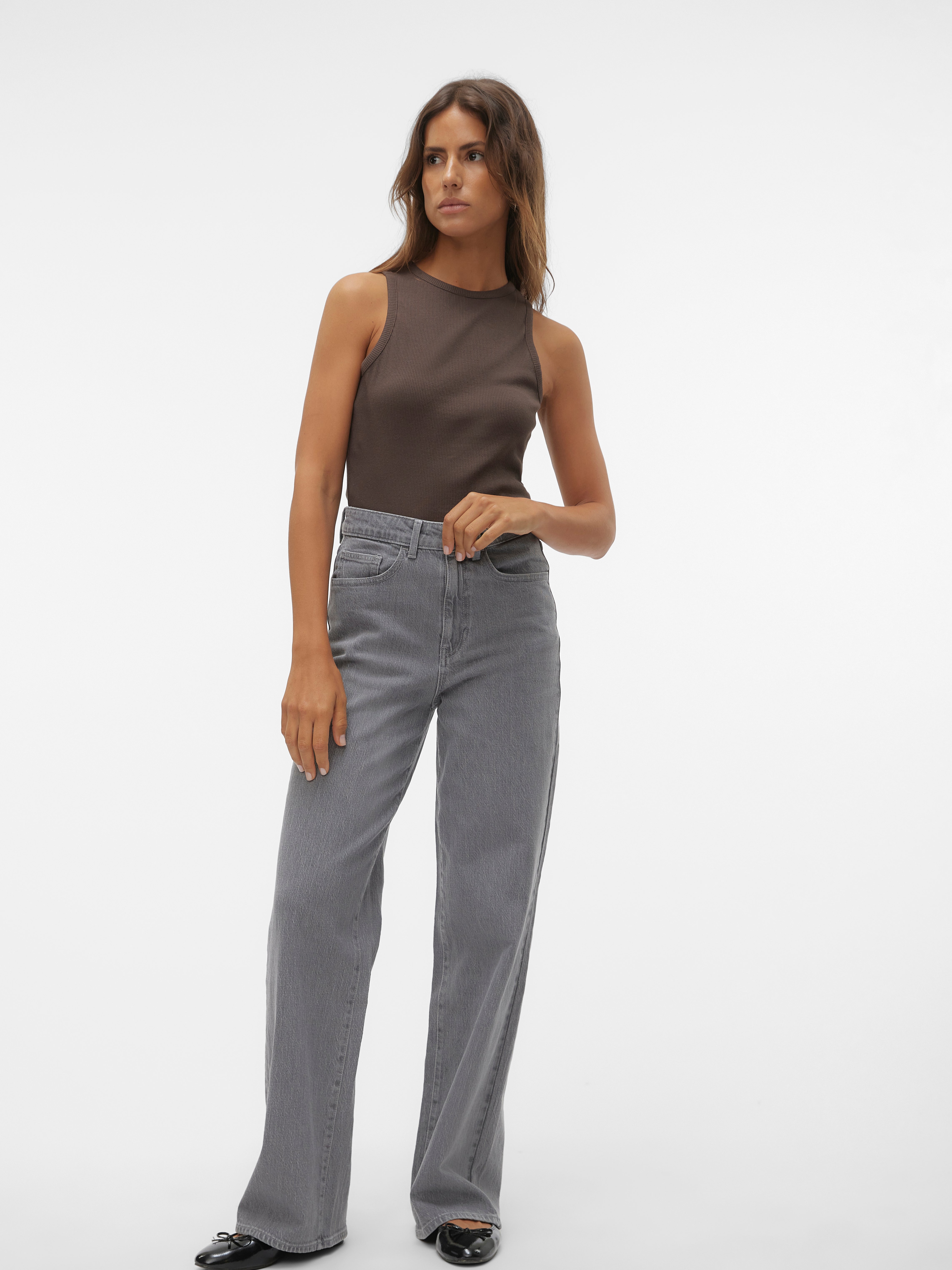 VMMATHILDE High rise Wide fit Jeans | Midden Grijs | Vero Moda®