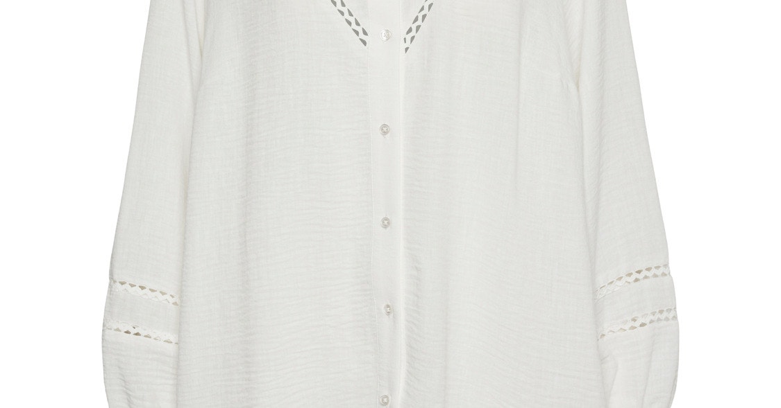 Robe courte Regular Fit Col chemise Curve | White Clear | Vero Moda®