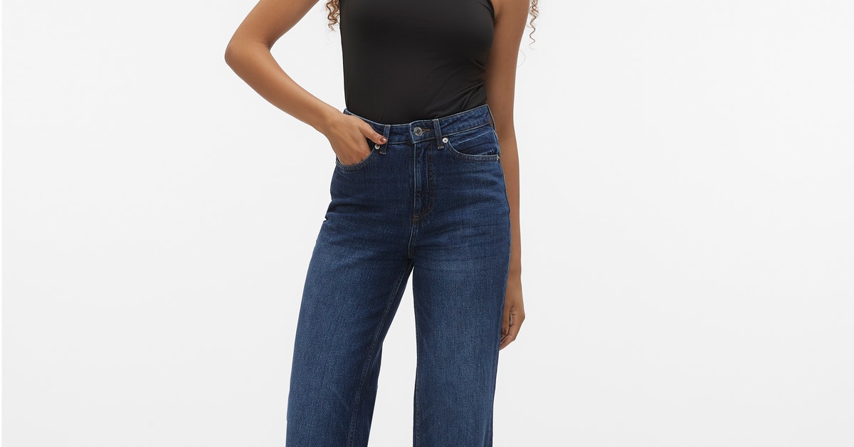VMTESSA High rise Wide Fit Jeans | Dark Blue | Vero Moda®