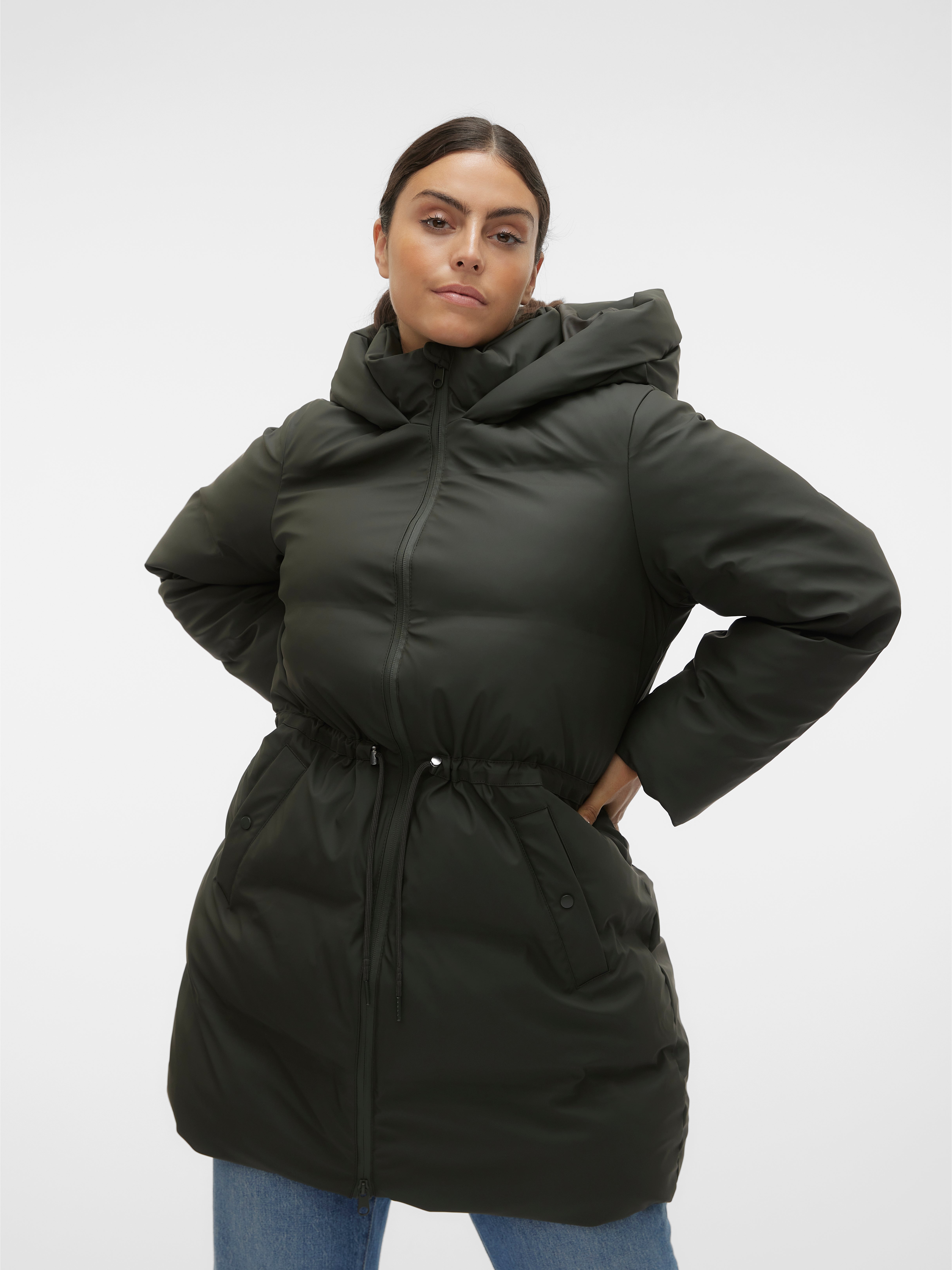 Hood Curve Elasticated cuffs Coat | Dark Grey | Vero Moda®