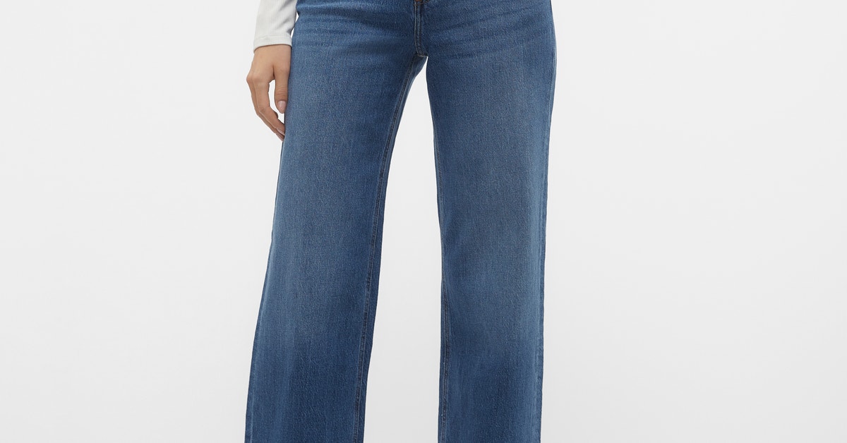 VMTESSA High rise Wide Fit Jeans | Medium Blue | Vero Moda®