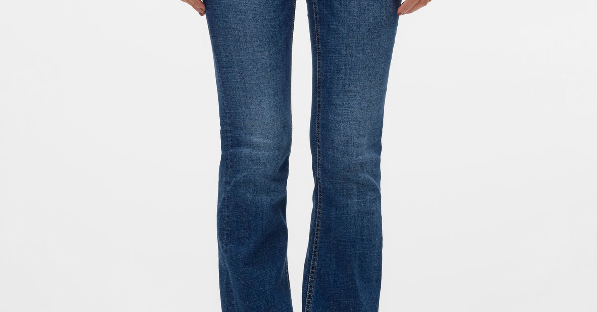 VMFLASH Middels høyt snitt Flared Fit Jeans | Mørk blå | Vero Moda®