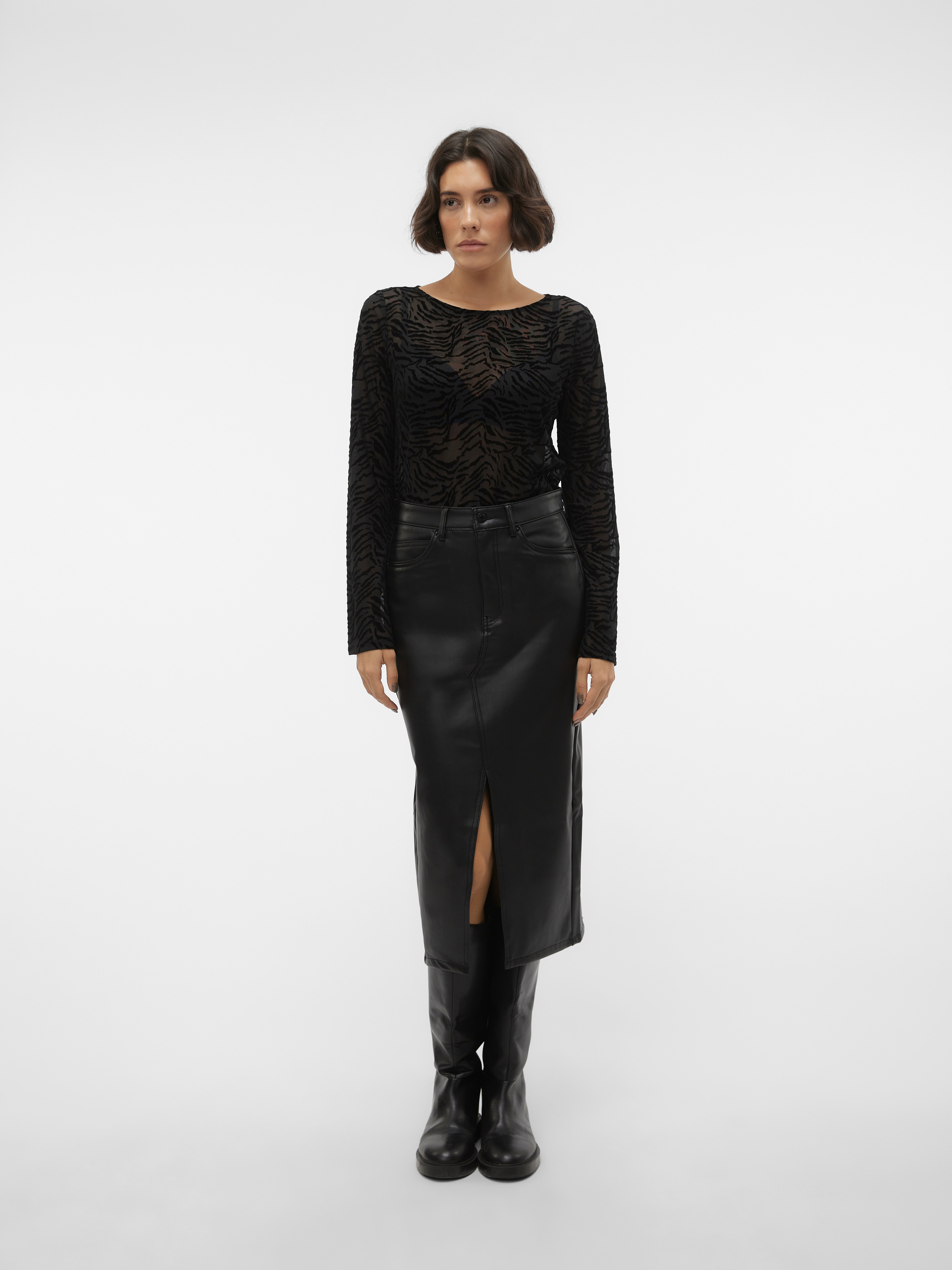 VMVERI High waist Midi skirt | Black | Vero Moda®