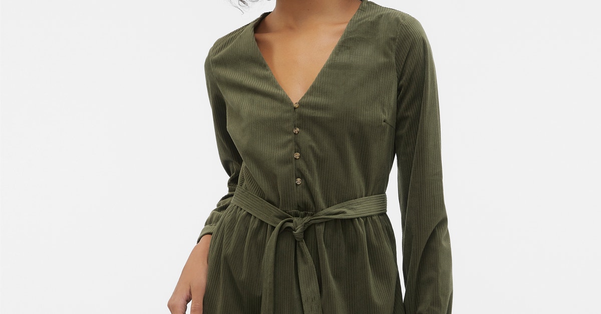 VMLINDA Kurzes Kleid | Dunkelgrün | Vero Moda®