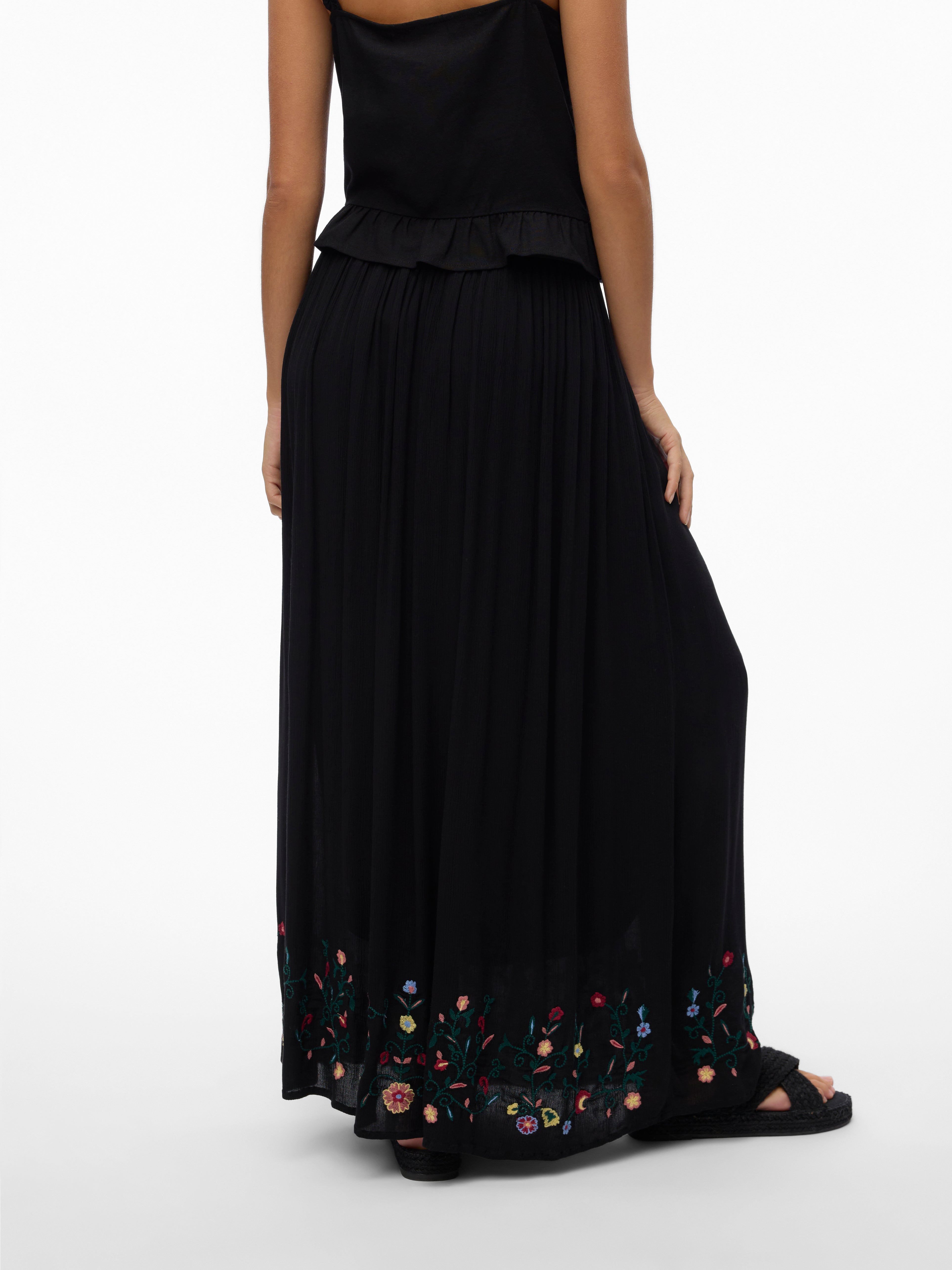 VMSINA High waist Long Skirt | Black | Vero Moda®