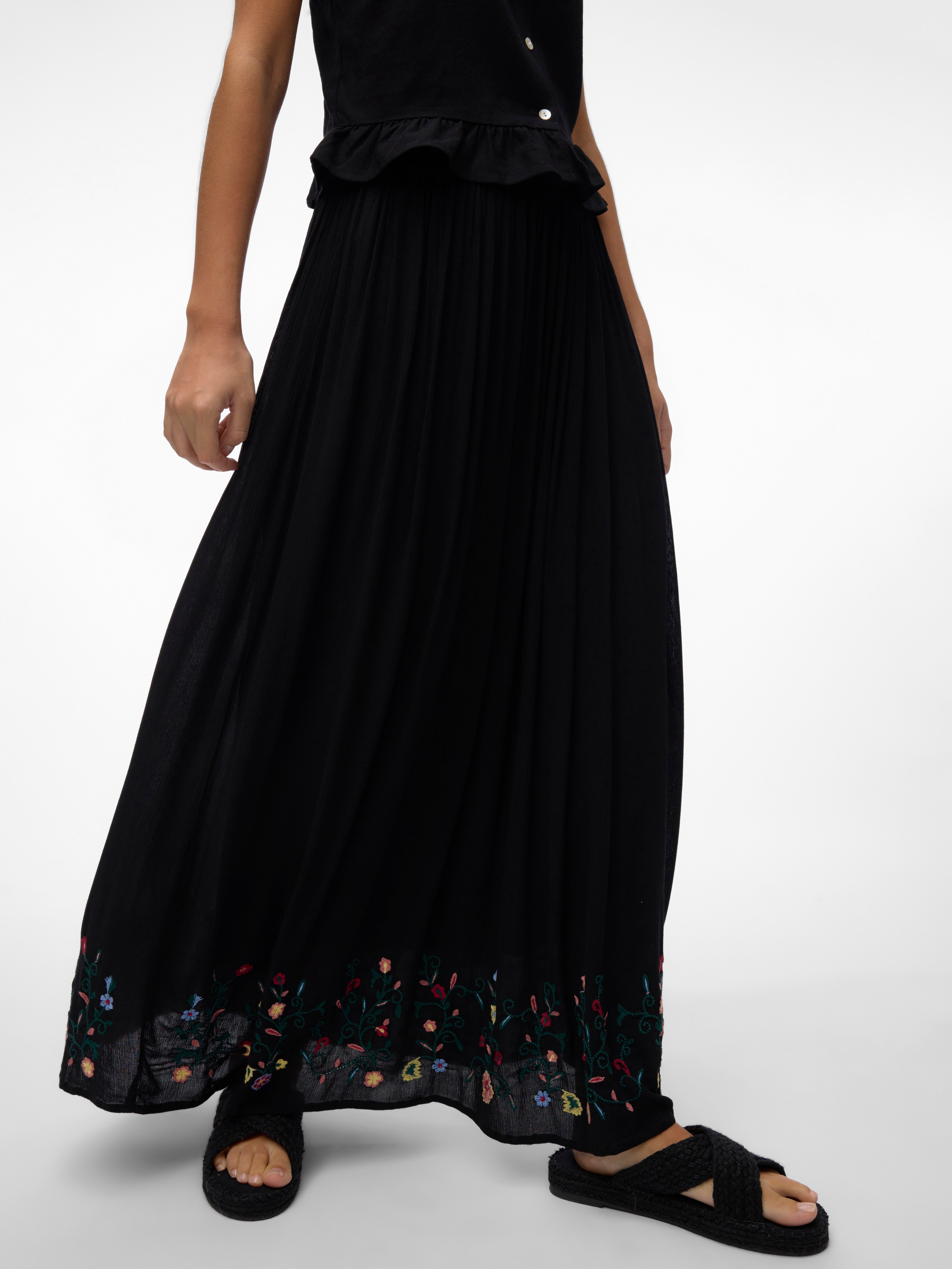 VMSINA High waist Long Skirt | Black | Vero Moda®