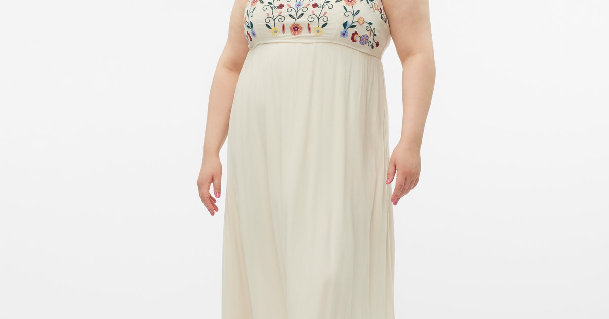 VMSINA Lång klänning | Ljusgrått | Vero Moda®