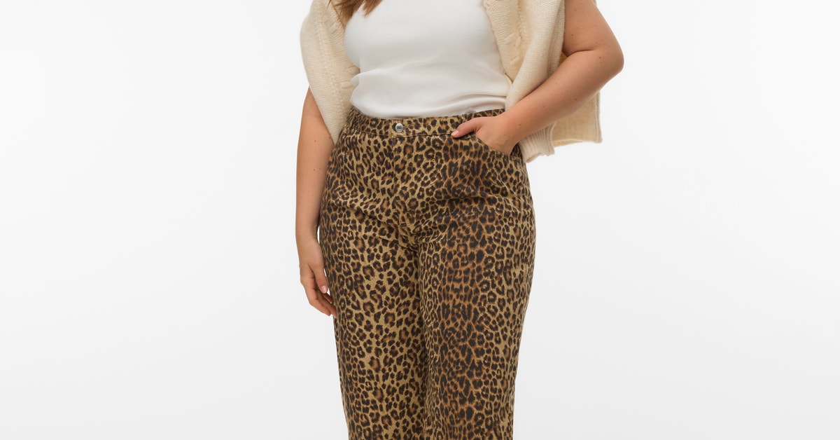 VMCTESSA Tiro alto Corte wide leg Vaqueros | Marrón claro | Vero Moda®