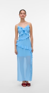 VMAMINA Long dress | Light Blue | Vero Moda®