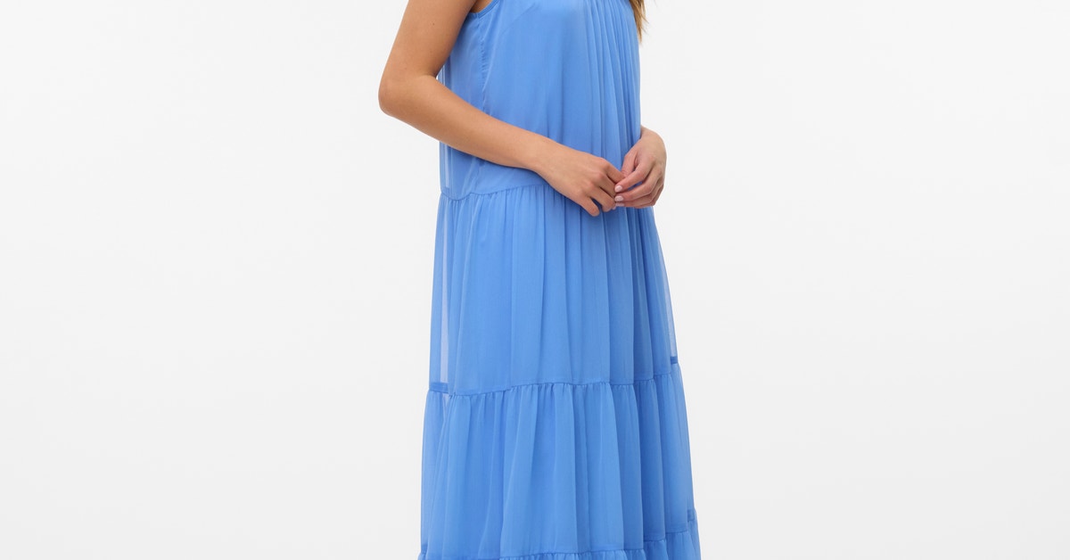 VMSMILLA Vestido longo | Medium Blue | Vero Moda®