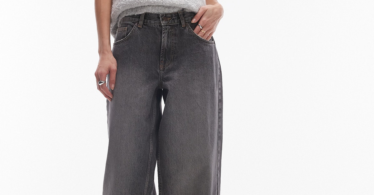 Topshop low rise Cinch jeans | Medium Grey | Topshop®