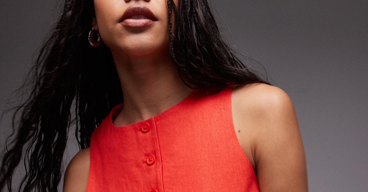 TOPSHOP Anzugweste | Mittelrot | Topshop®