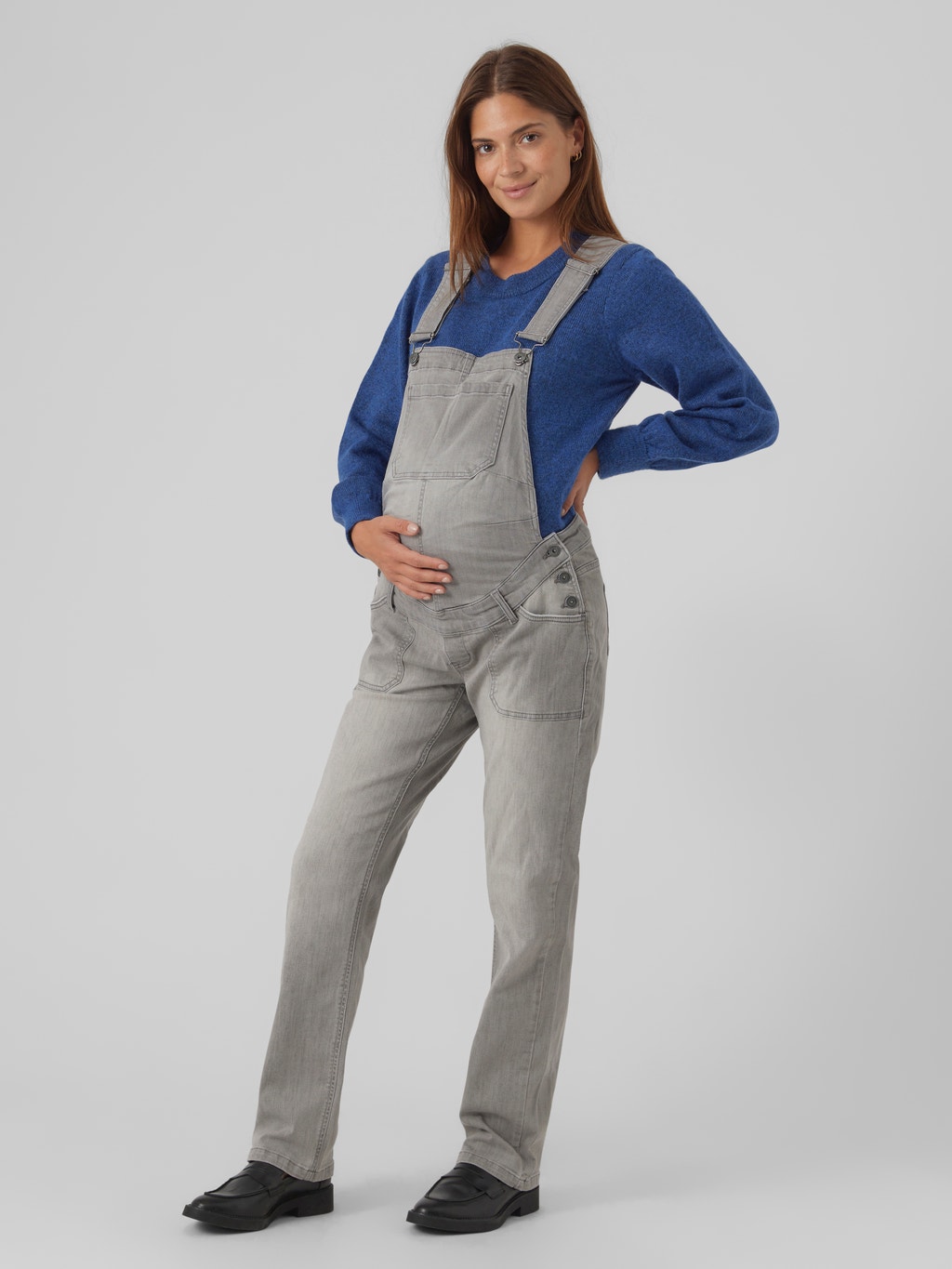 Straight fit Justerbar strop med spænde Jeans overall | Light Grey ...